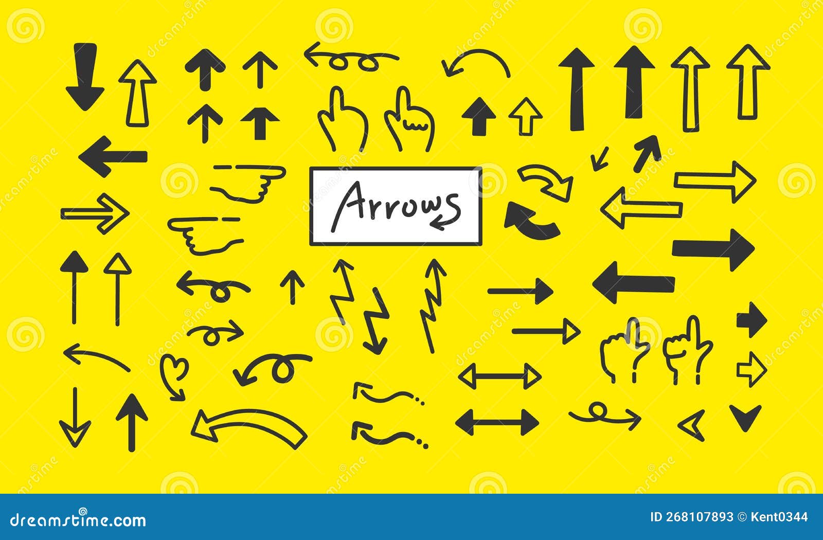 Set of Hand-drawn Arrows and Marks for a Comic Book Design Stock ...