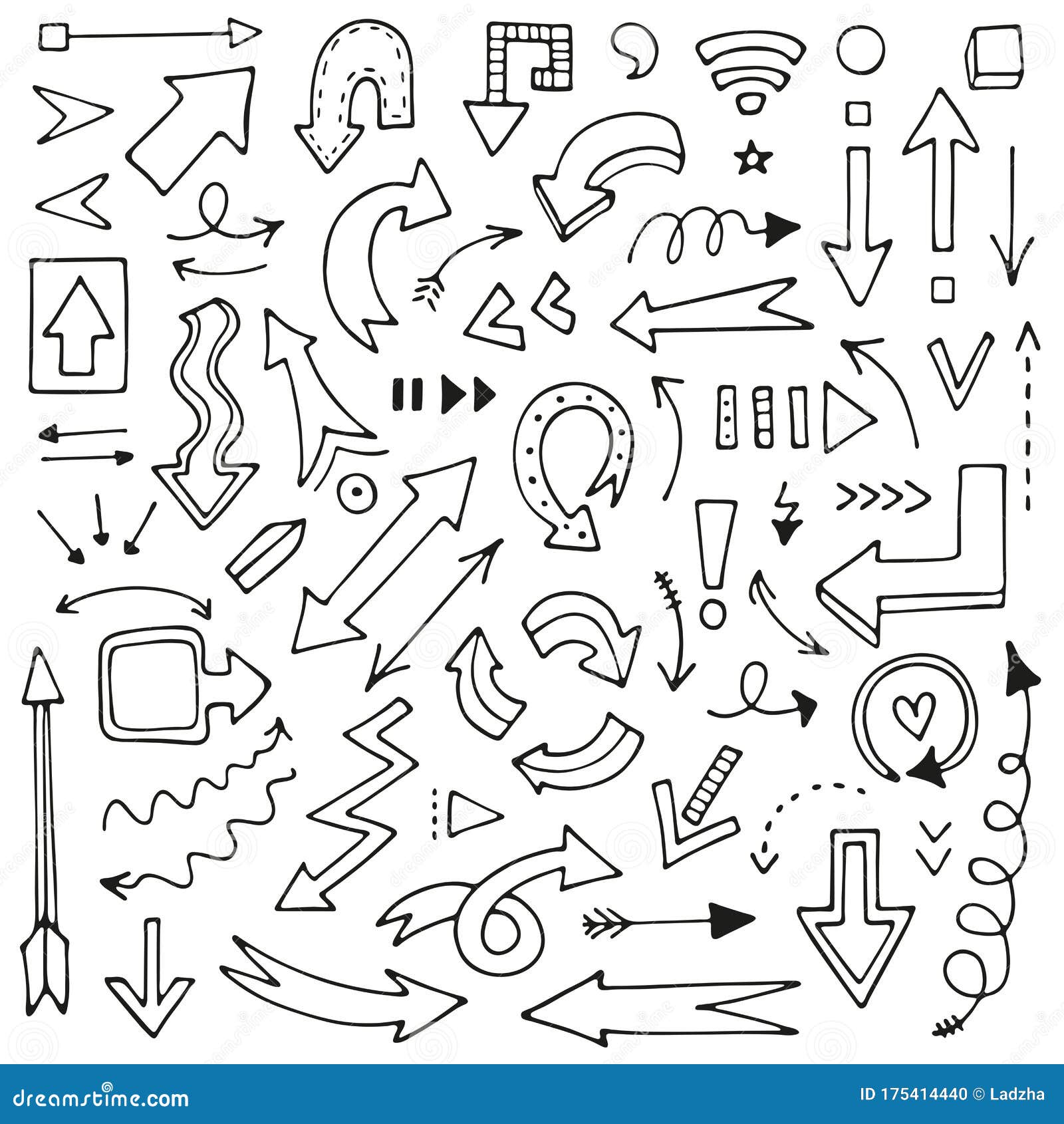 A Set Of Hand-drawn Arrows For Mind Maps, Schemes, Bullet Journals ...