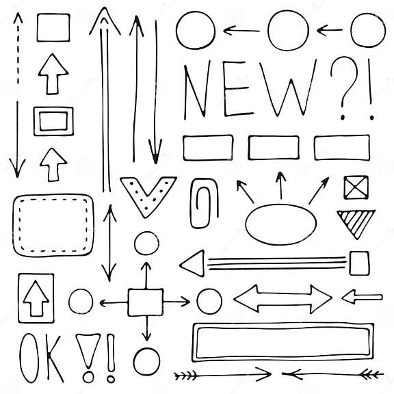 A Set of Hand-drawn Arrows and Schemes for Mind Maps. Doodle Vector ... A Set of Hand-drawn Arrows and Schemes for Mind Maps. Doodle Vector ...