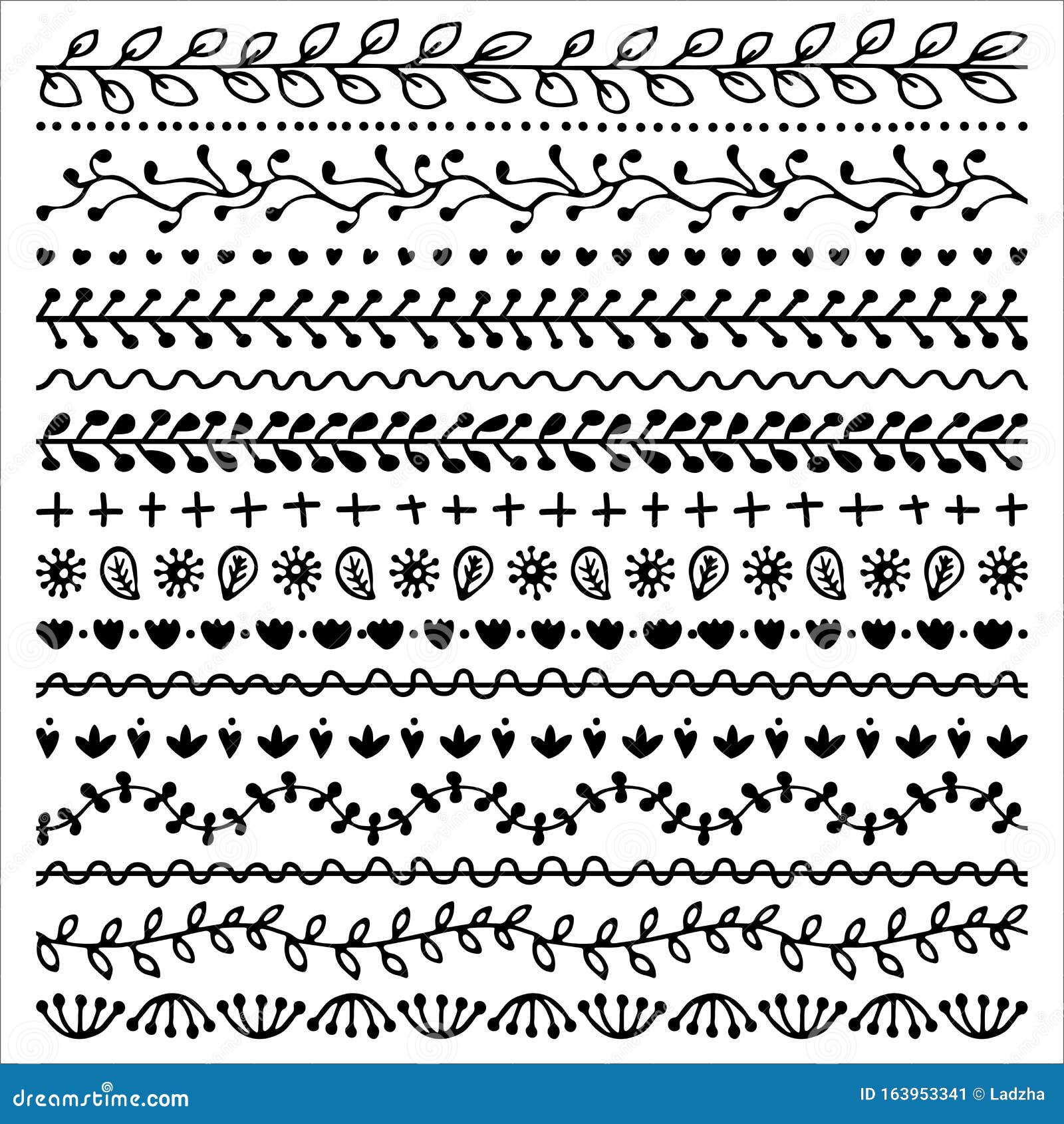 Set of Hand Drawn Border for Bullet Journal, Notebook, Diary and ...