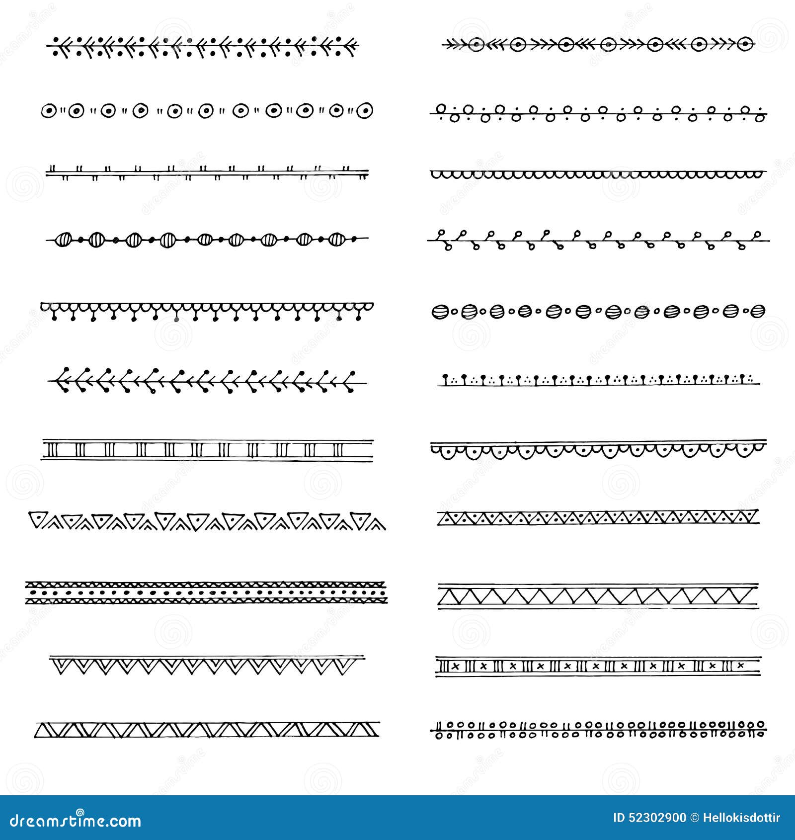 Set Of Hand Drawn Borders Vector Illustration | CartoonDealer.com #52302900 Set Of Hand Drawn Borders Vector Illustration | CartoonDealer.com #52302900