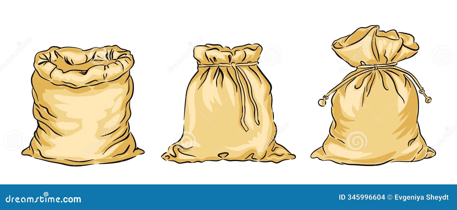 Burlap Sacks With Dollar Sign Symbols On A Dirt Floor, Surrounded By ...