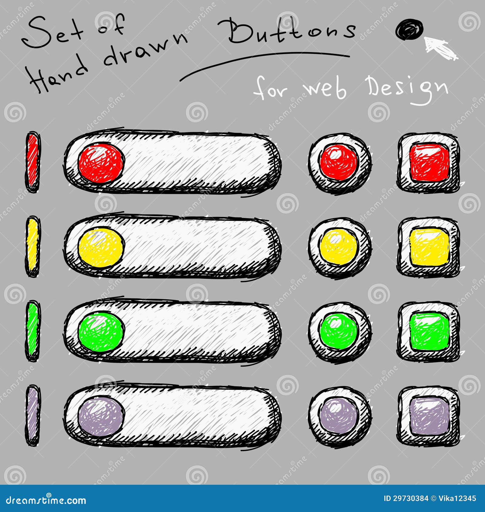 Hand drawn buttons stock vector. Illustration of strokes - 29730384 Hand drawn buttons stock vector. Illustration of strokes - 29730384