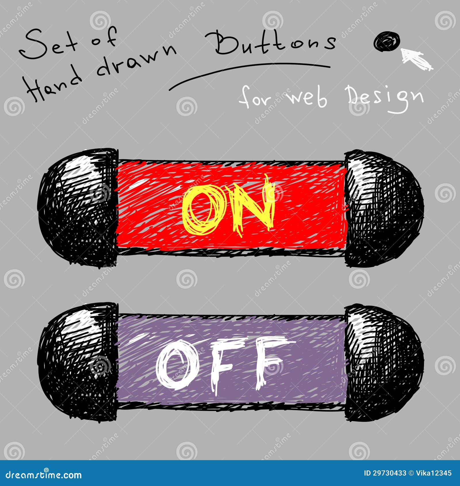 Hand drawn buttons stock vector. Illustration of button - 29730433