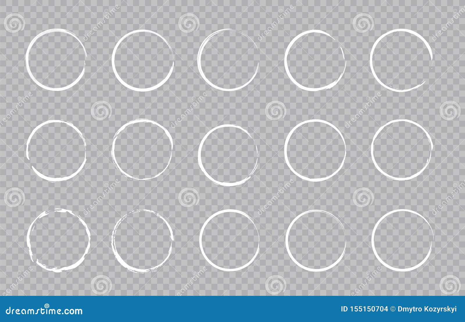 Set Of Hand Drawn Circle. Drawning Circle. Scribble Doodle. Brush ...