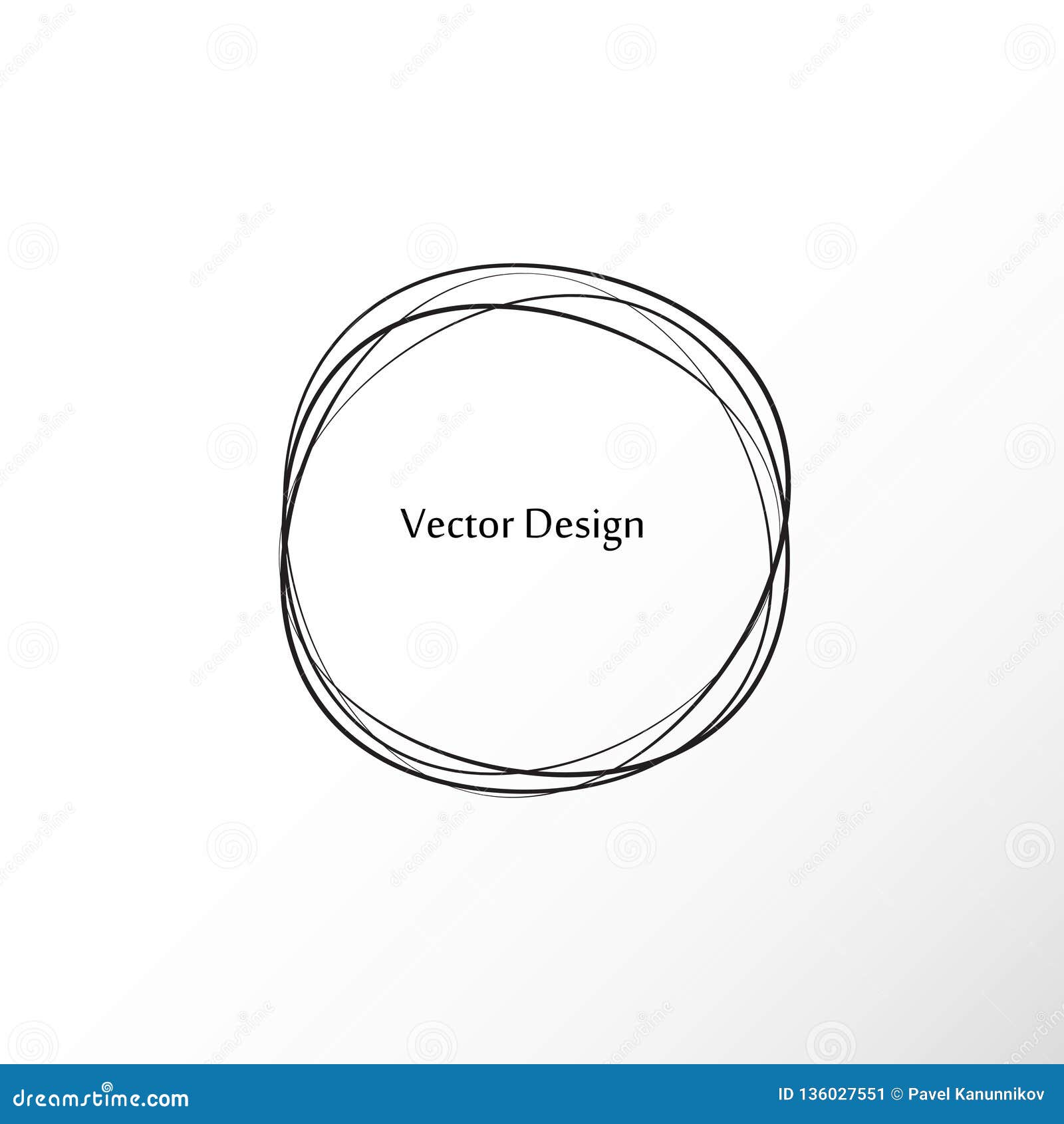 Set of Hand Drawn Circle Frames. Abstract Grunge Doodle Frames Isolated ...
