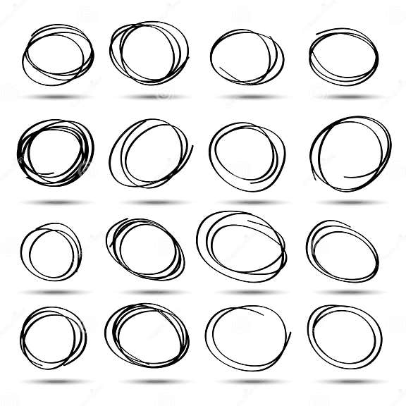 Set of hand-drawn circles stock vector. Illustration of circle - 46196114