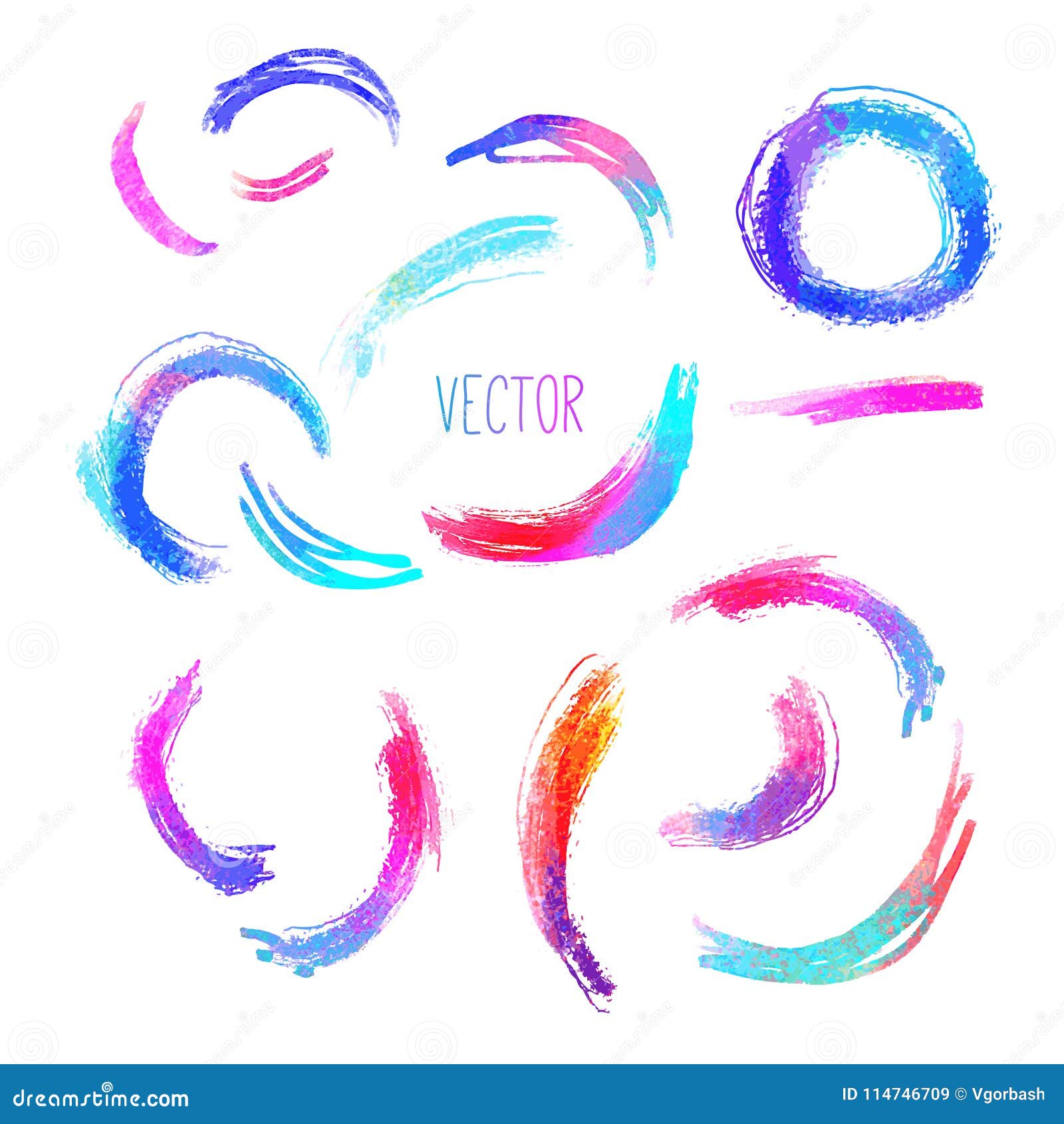 Set of Hand Drawn Circles, Vector Design Elements. Colorful Simple ...