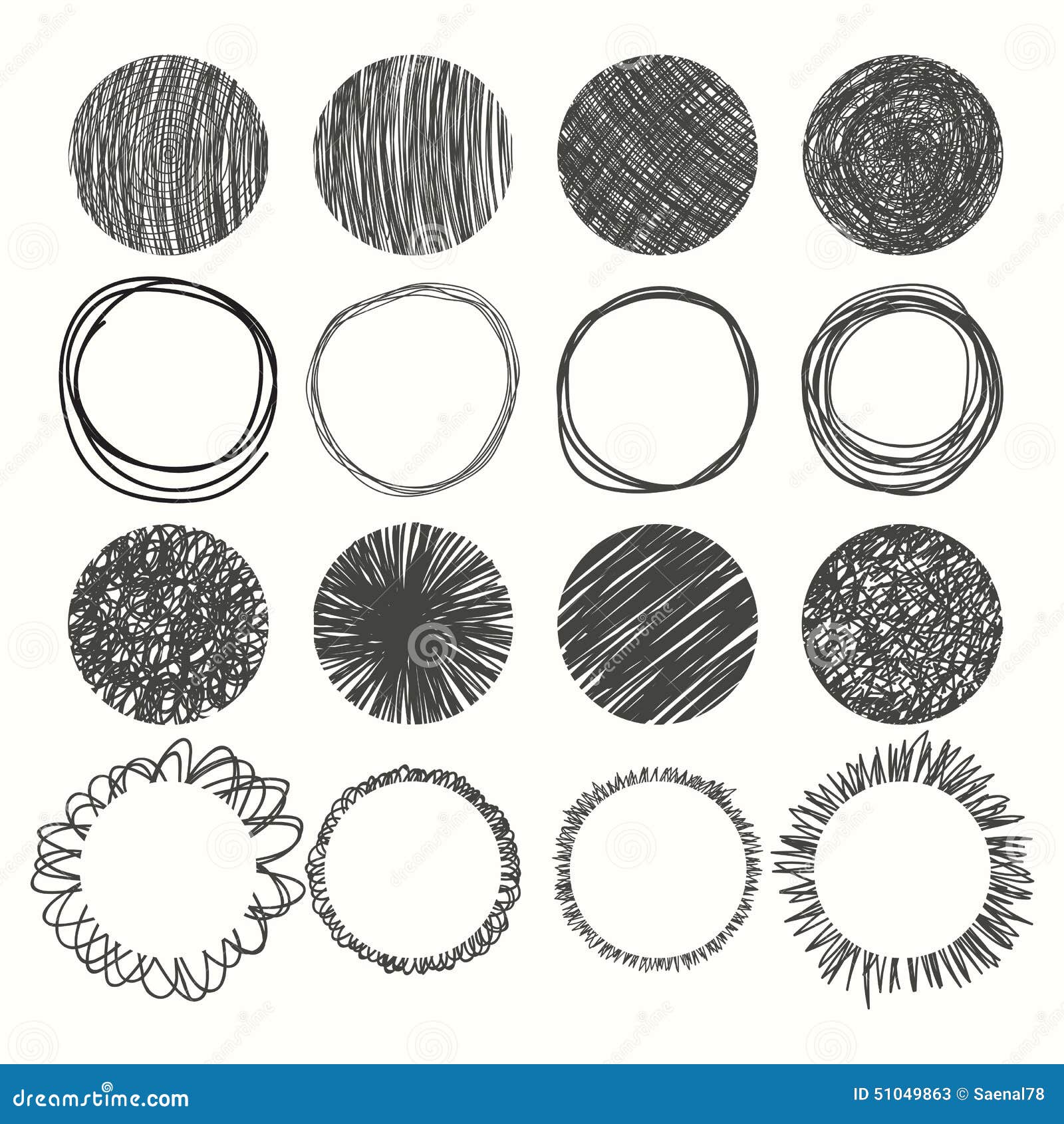 Set of Hand Drawn Circles. Vector Design Elements Stock Vector ...