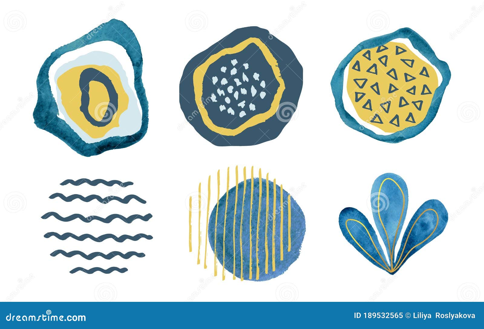 Set of Hand Drawn Creative Elements.Abstract Shapes and Doodle Objects ...