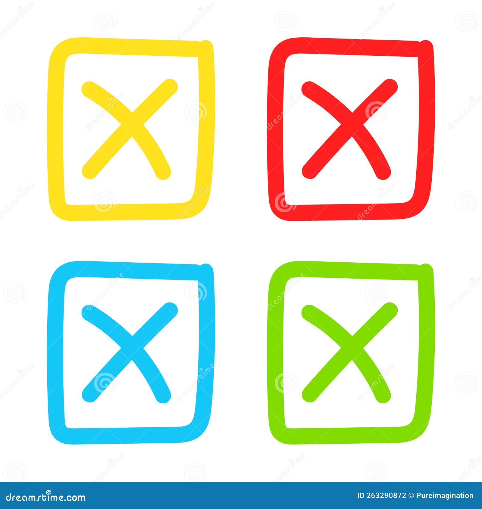 Set of Hand Drawn Cross Mark Stock Vector - Illustration of faded ...