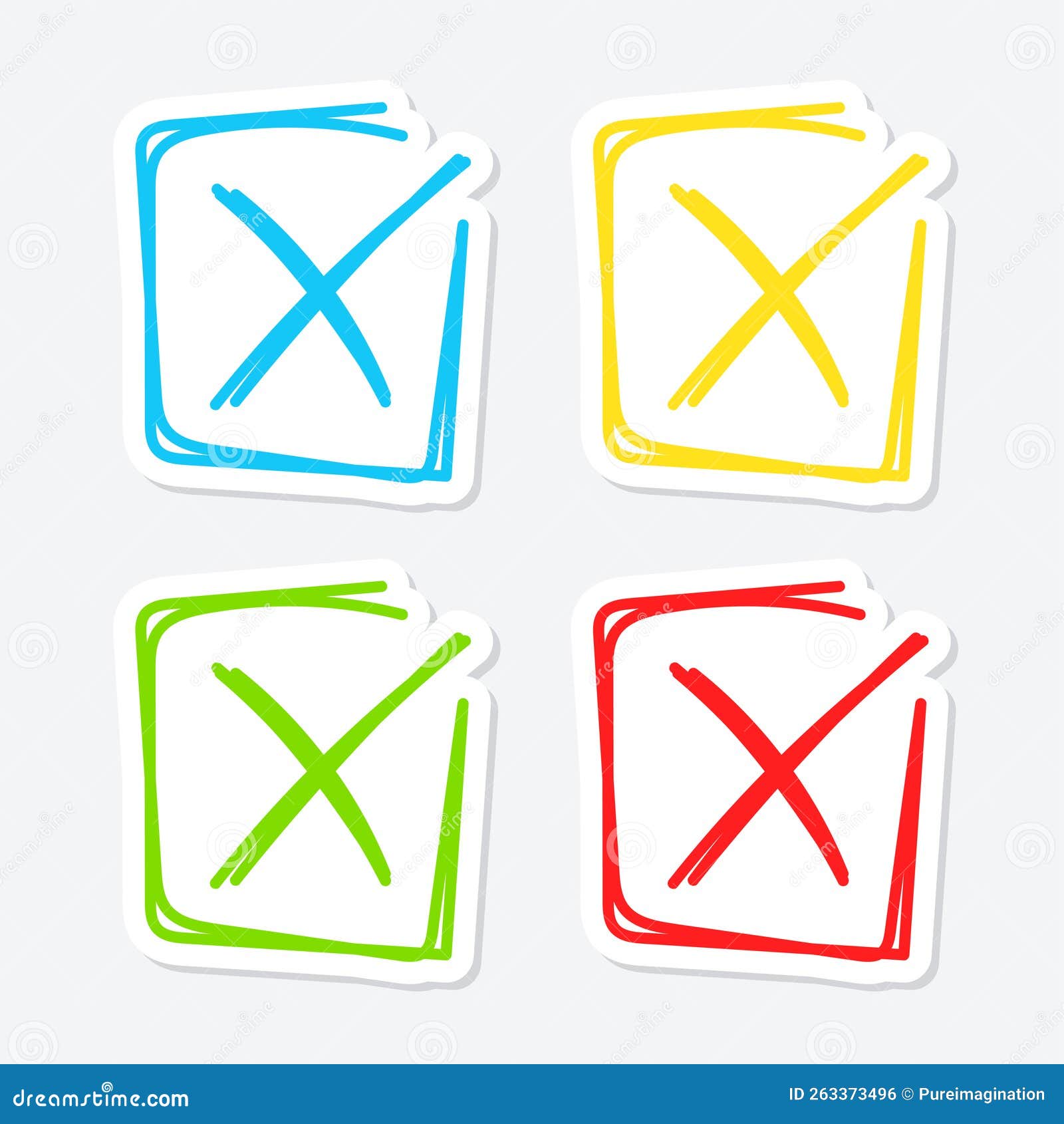 Set of Hand Drawn Cross Mark Stock Vector - Illustration of hand, drawn ...