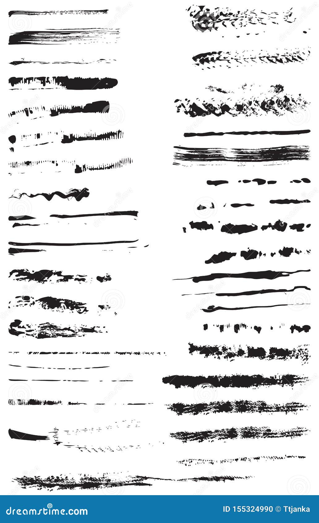 Set of Hand Drawn Decorative Textured Lines Stock Vector - Illustration ...