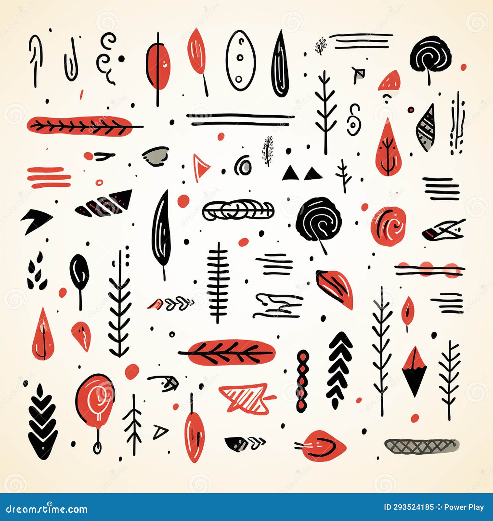 Set of Hand Drawn Doodle Elements. Vector Illustration Stock ...