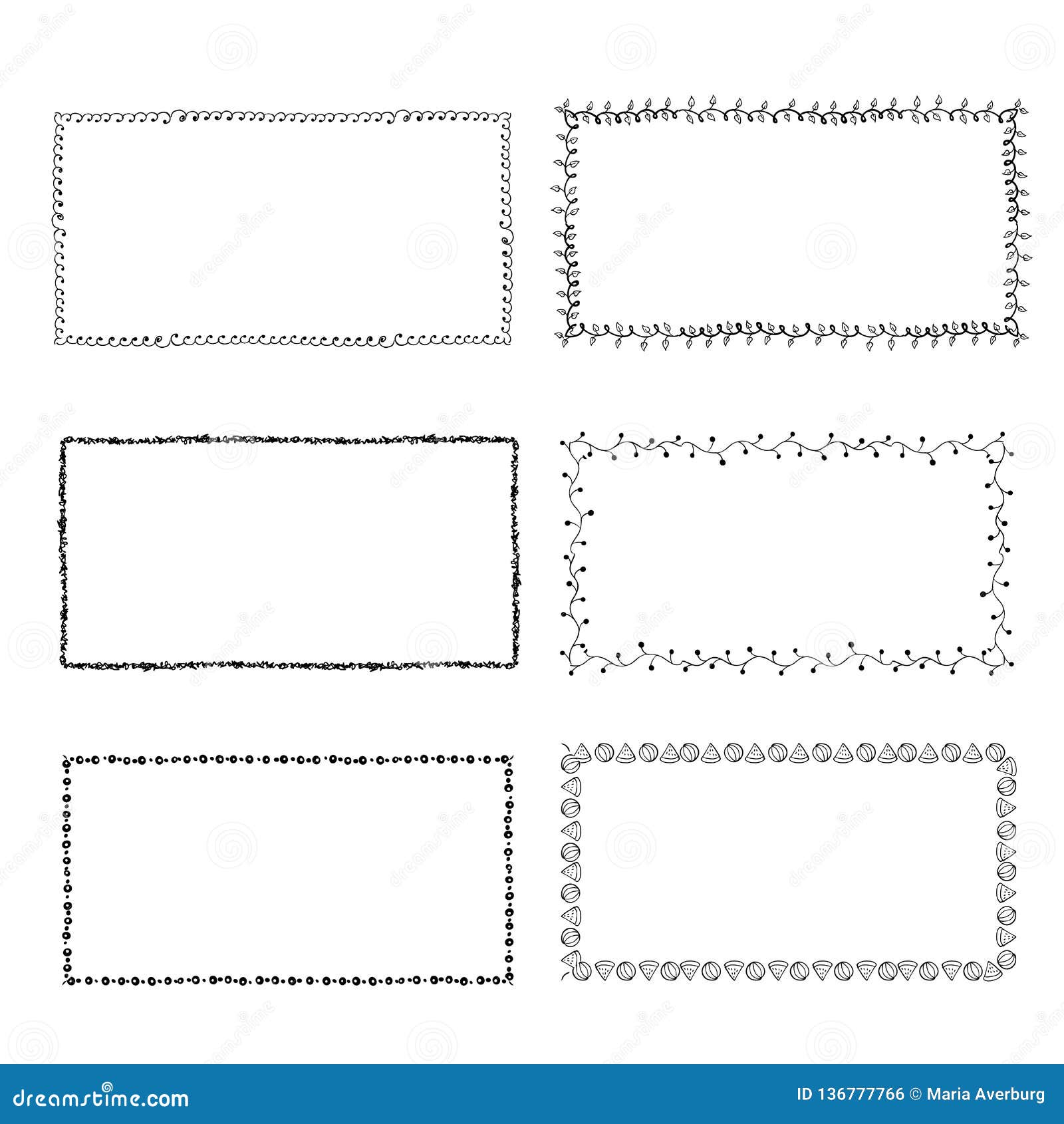 Set of Hand-drawn Doodle Frames. Sketch Borders Stock Vector ... Set of Hand-drawn Doodle Frames. Sketch Borders Stock Vector ...