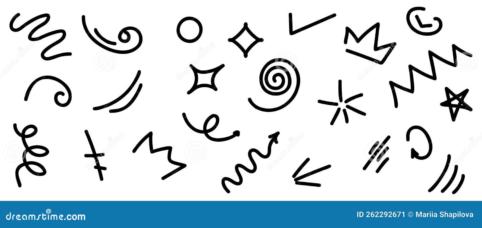 Set of Hand Drawn Doodle Icons Stock Vector - Illustration of arrow ...