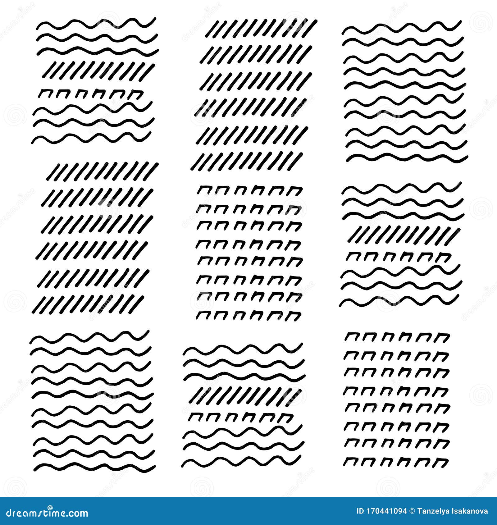 Set of Hand-drawn Doodle Lines Stock Vector - Illustration of drawn ...