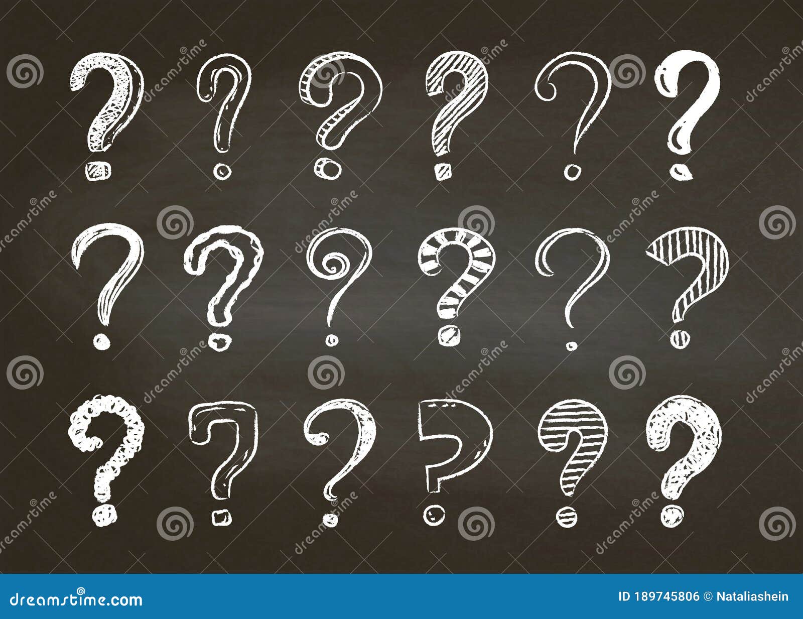 Set of Hand Drawn Doodle Question Marks on a Black Board Stock Vector ...