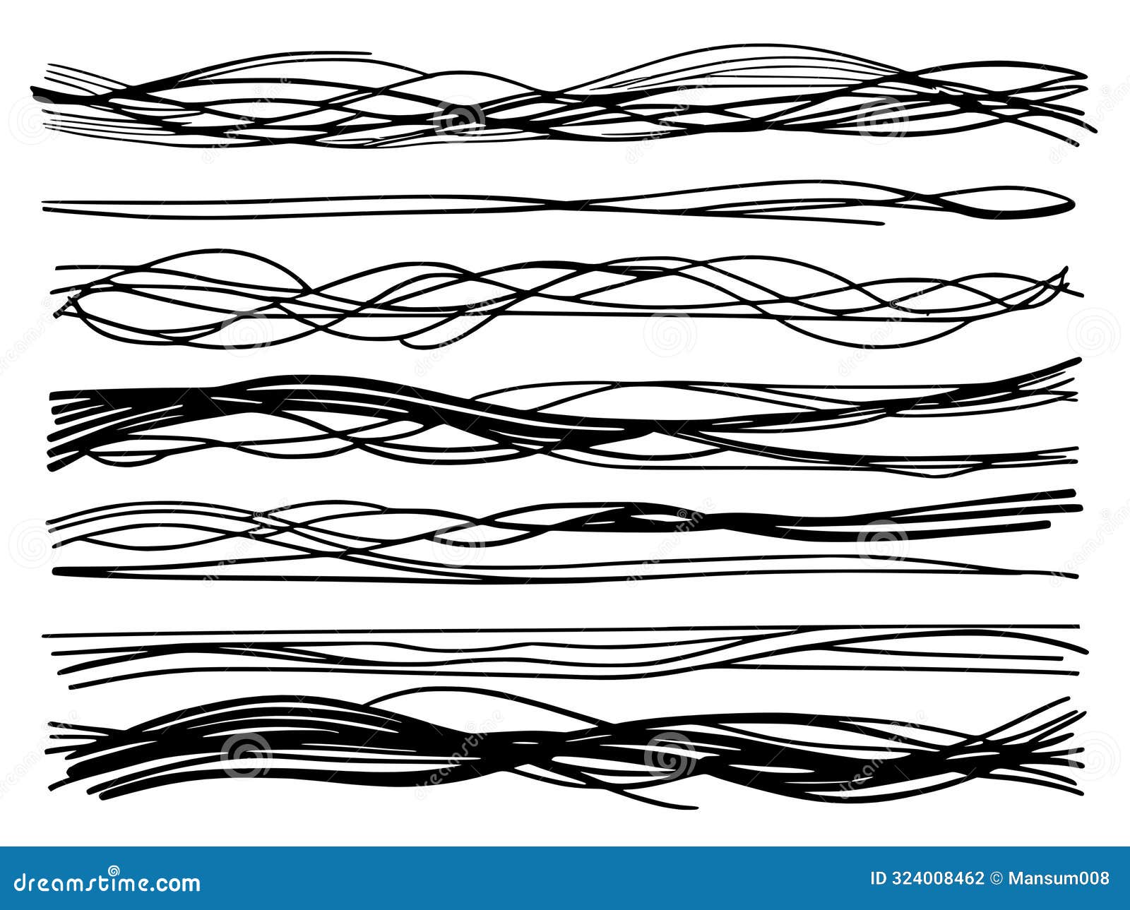 Set of Hand Drawn Doodle Scribble Illustration Stock Illustration ...