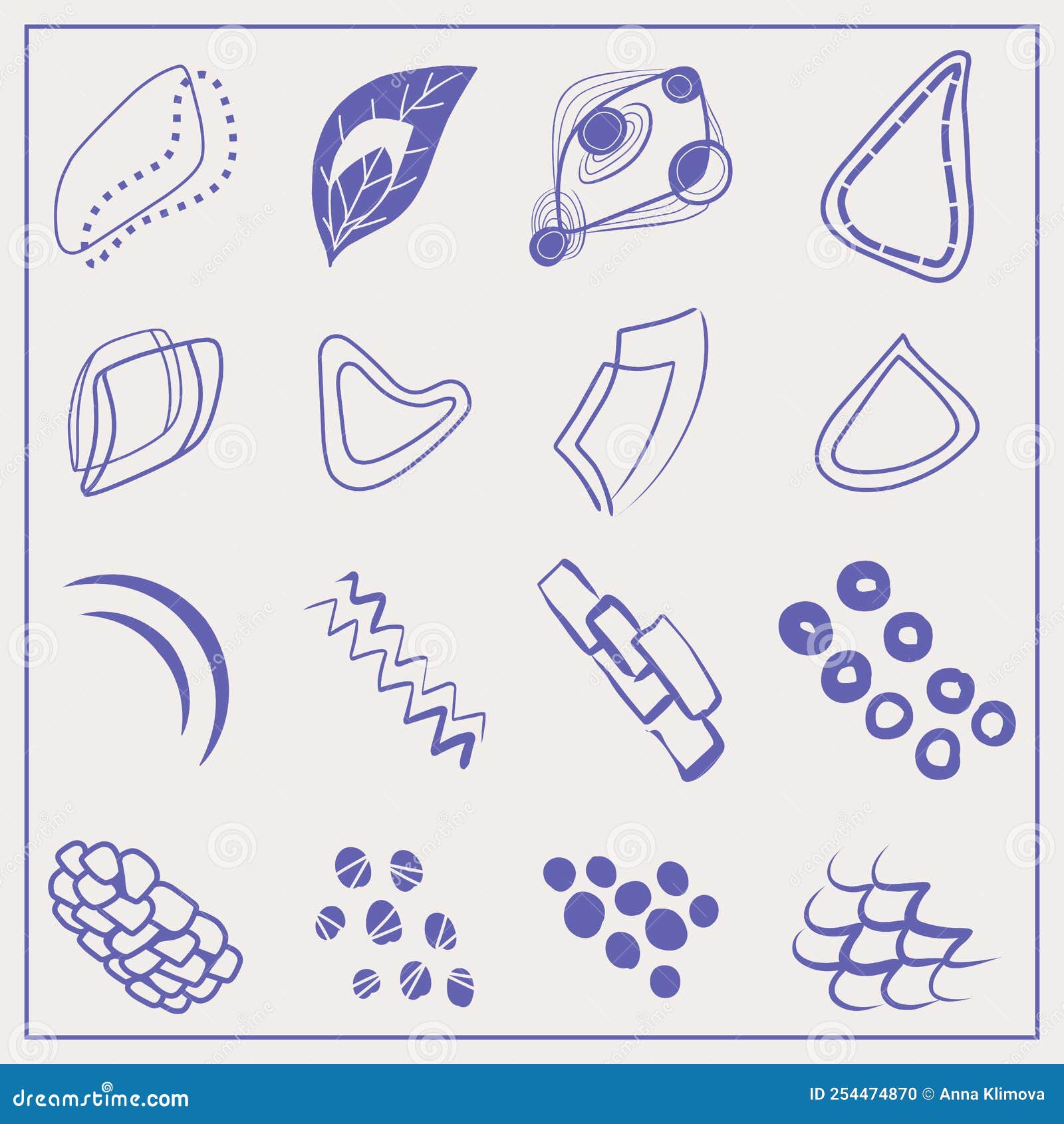Set of Hand-drawn Elements in Doodle Style Stock Vector - Illustration of heart, grunge: 254474870