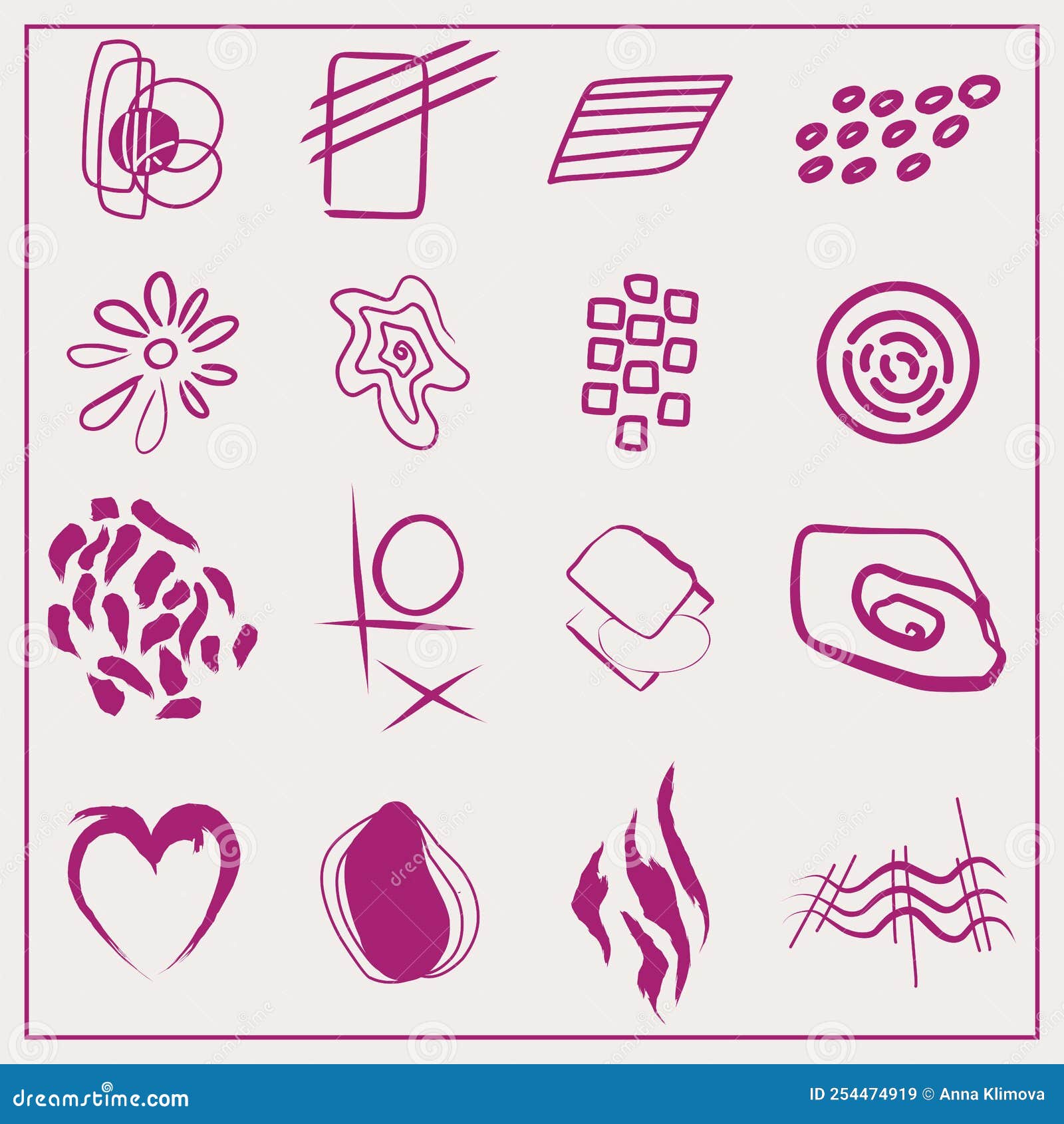 Set of Hand-drawn Elements in Doodle Style Stock Vector - Illustration ...