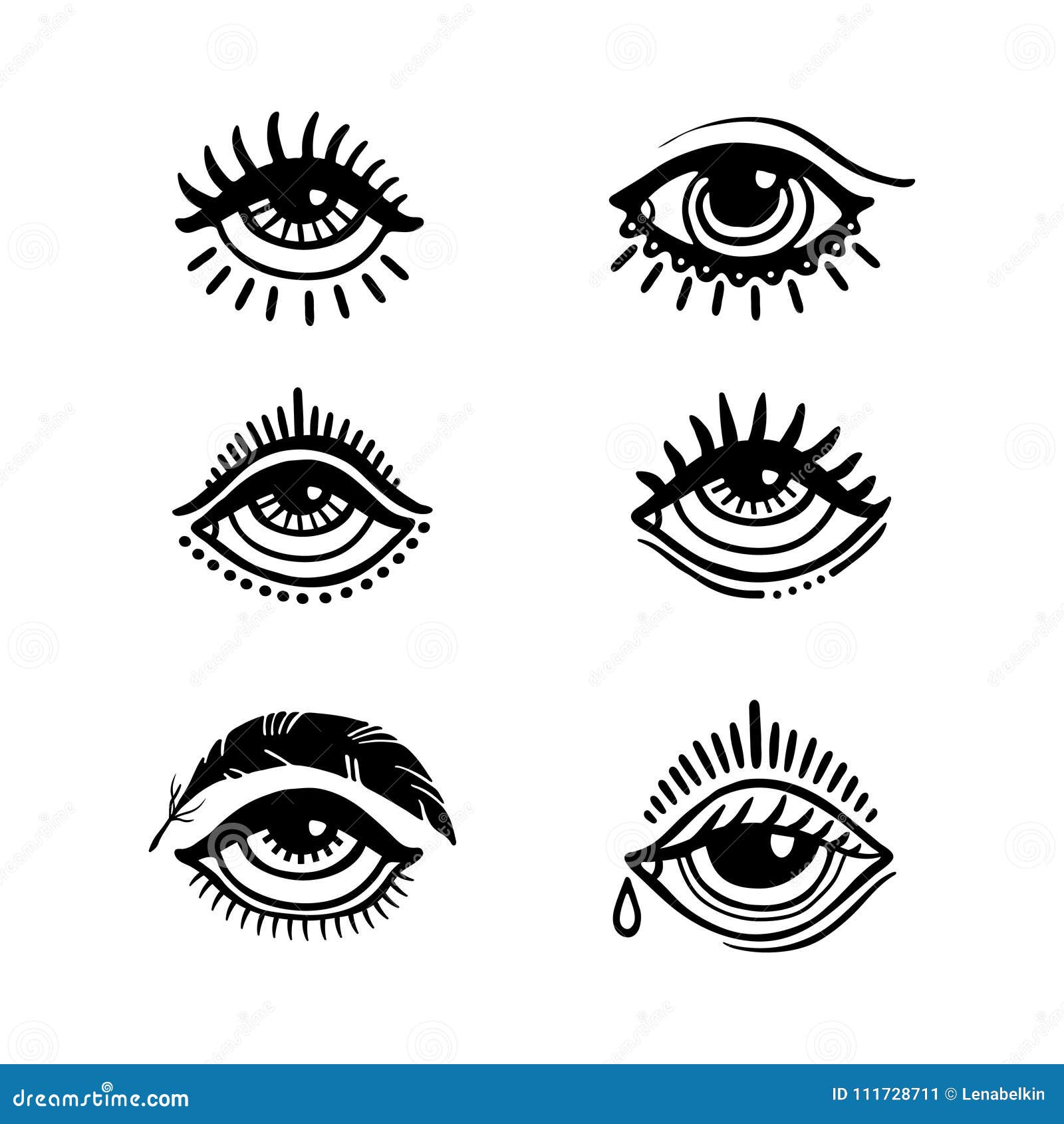 Set of eyes stock vector. Illustration of icon, human - 111728711