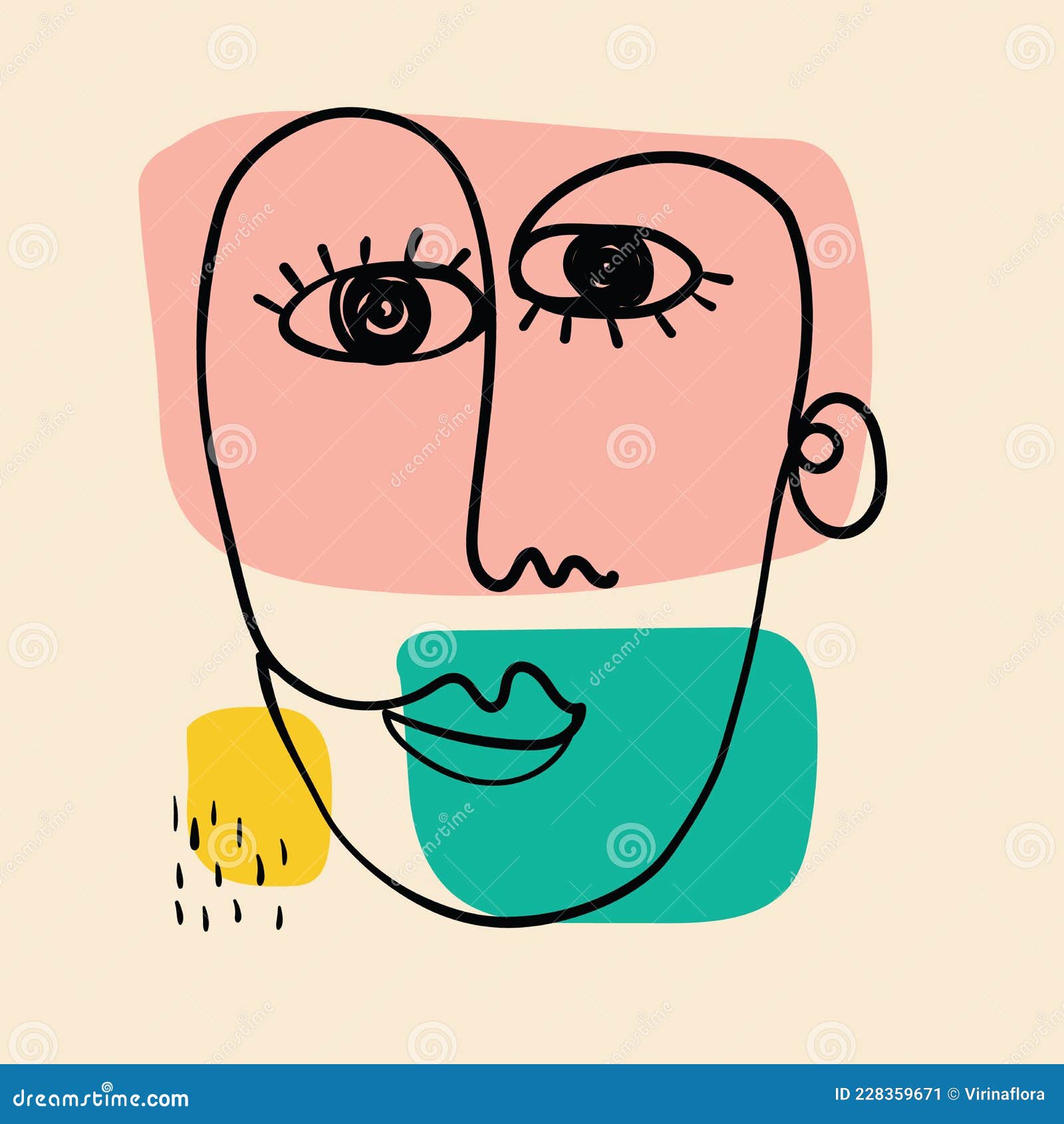 Set of Hand Drawn Face, Shapes and Doodle Objects. Abstract ...