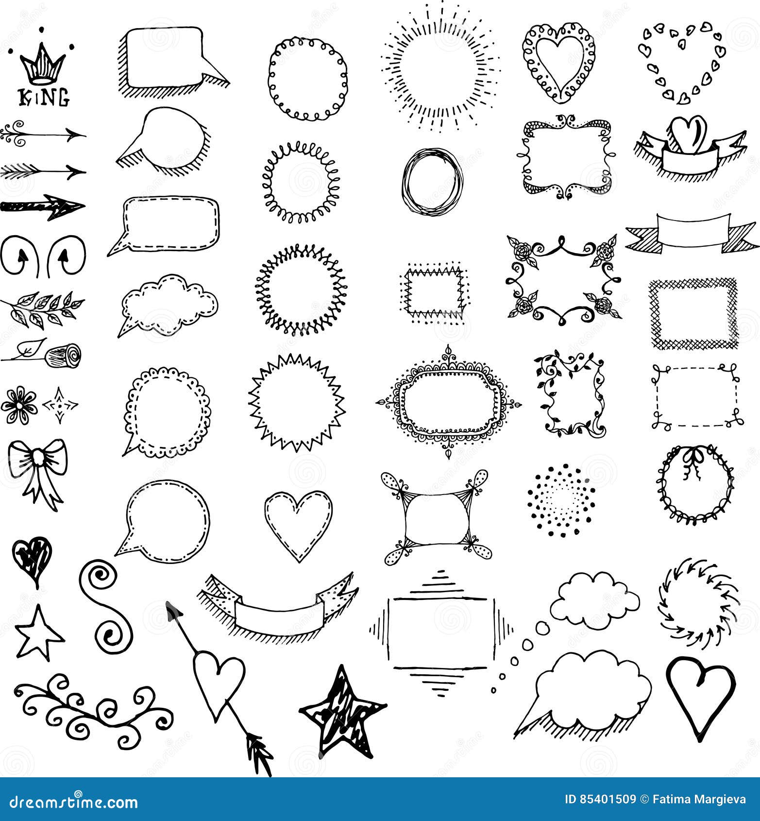 Dividers And Borders Set In Medieval Style. Vector Version ...