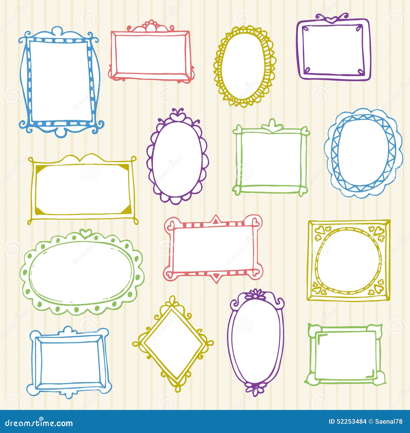 Set of Hand Drawn Frames. Hand Drawn Design Elements Stock Vector ...