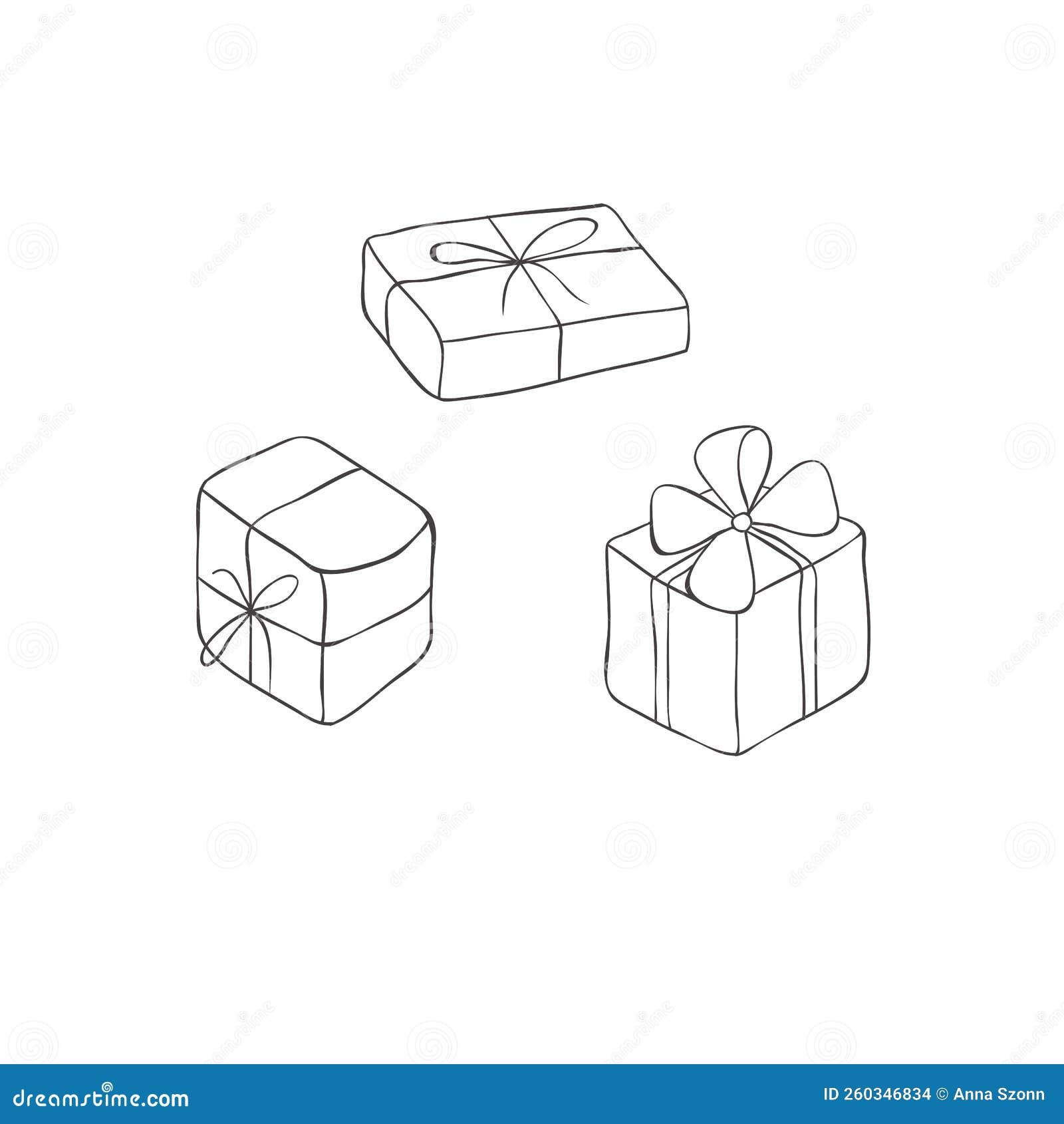 Set of Hand Drawn Gifts. Vector Stock Illustration - Illustration of ...