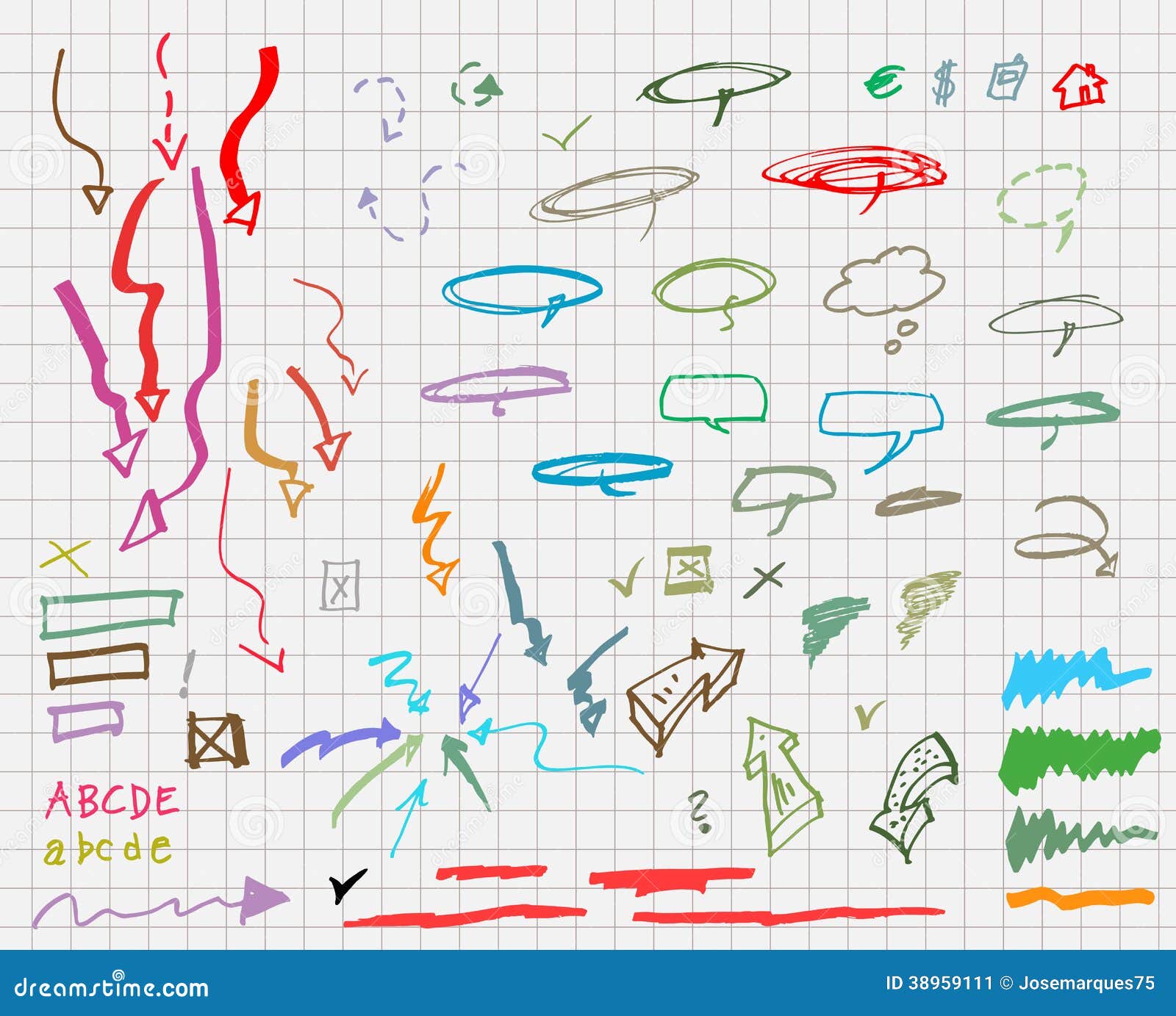 Set of Hand Drawn Graphic Signs. Stock Vector - Illustration of ...