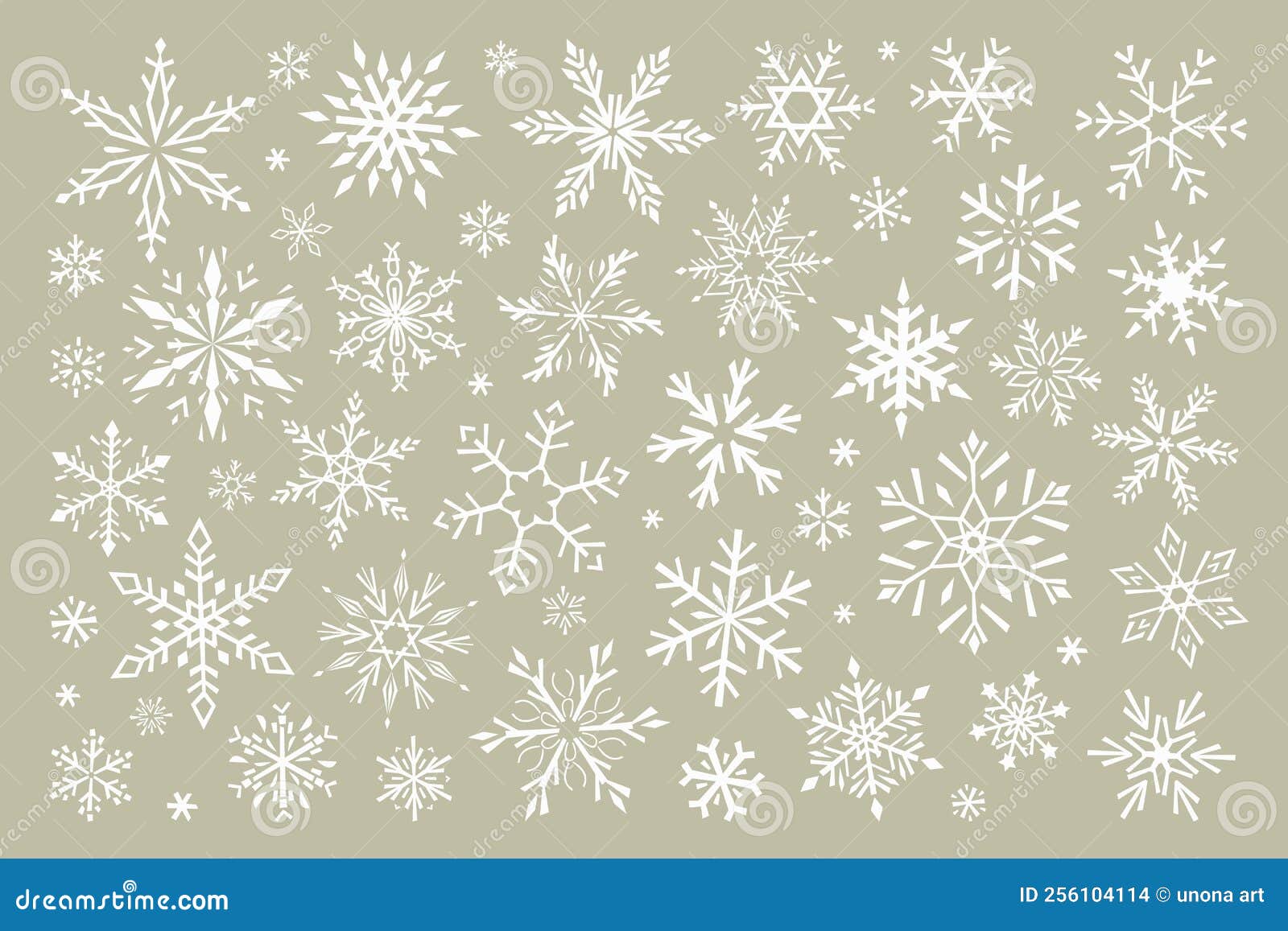 Set of Hand Drawn Graphic Snowflakes. Stock Vector - Illustration of ...