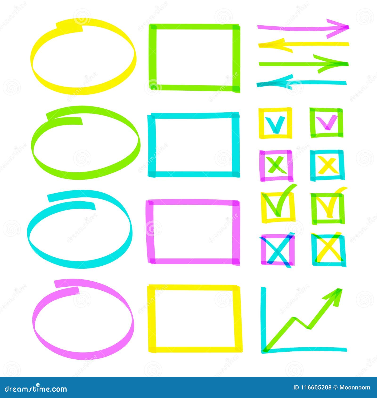 Set of Hand Drawn Highlight Lines Note Objects Stock Vector ... Set of Hand Drawn Highlight Lines Note Objects Stock Vector ...