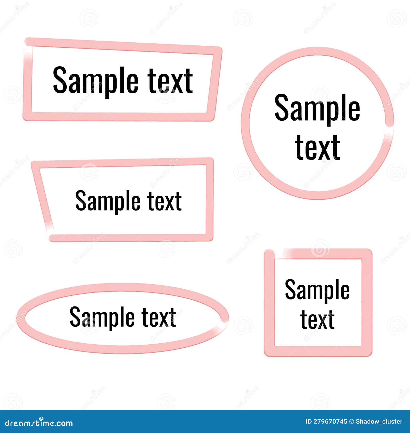 Set of Hand Drawn Highlighter Design Elements, Frames, Stripes and ...