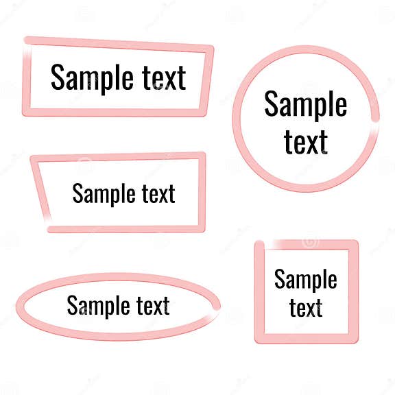 Set of Hand Drawn Highlighter Design Elements, Frames, Stripes and ...