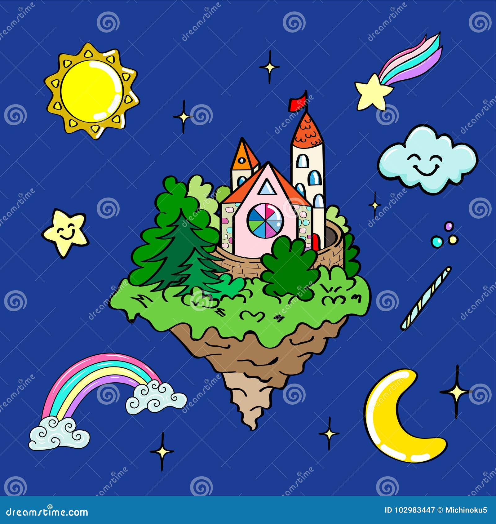 Set of Hand Drawn Illustrations of Different Magic Attributes. Vector ...