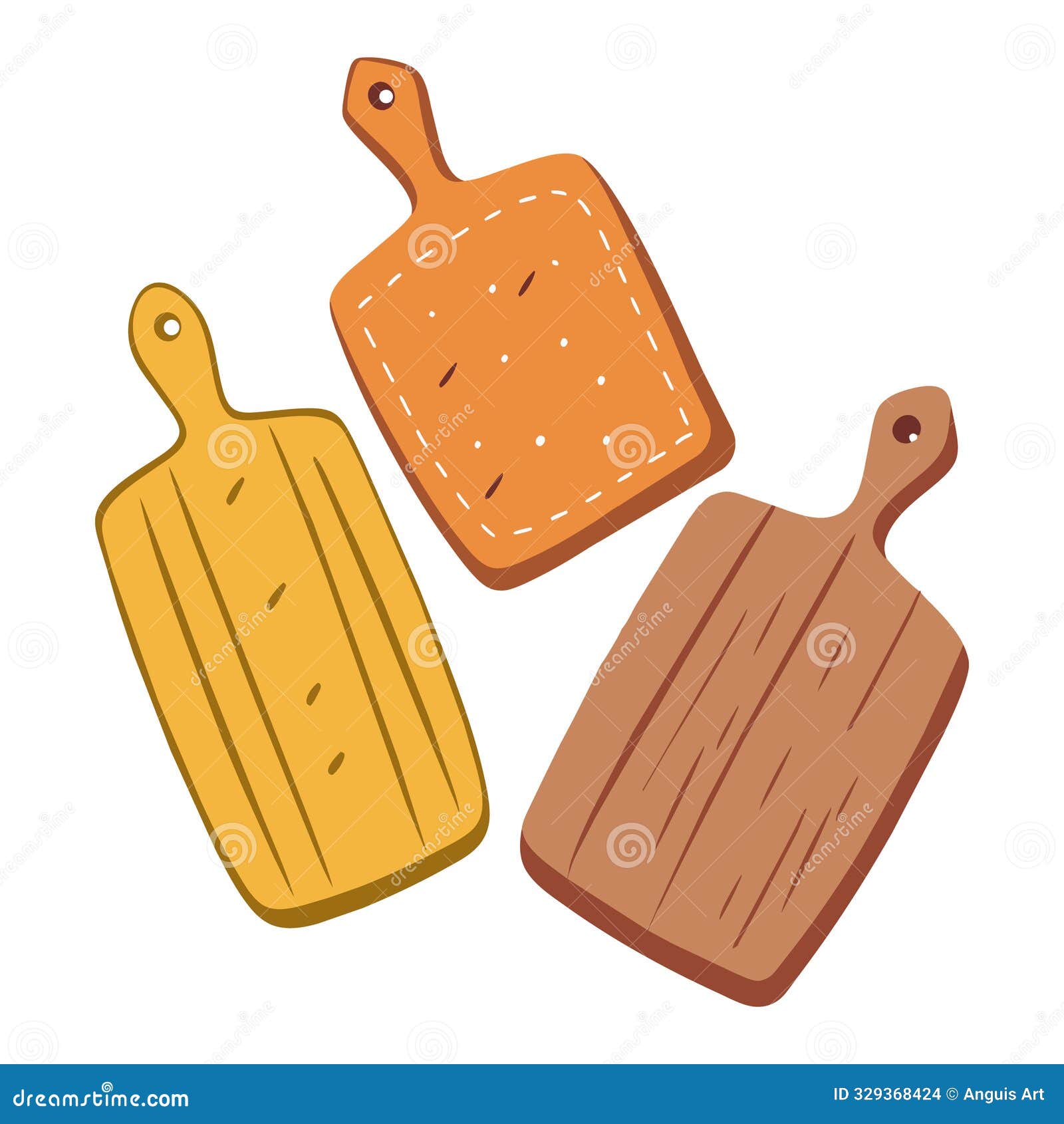 Set of Hand Drawn Kitchen Cutting Boards. Stock Vector - Illustration ...