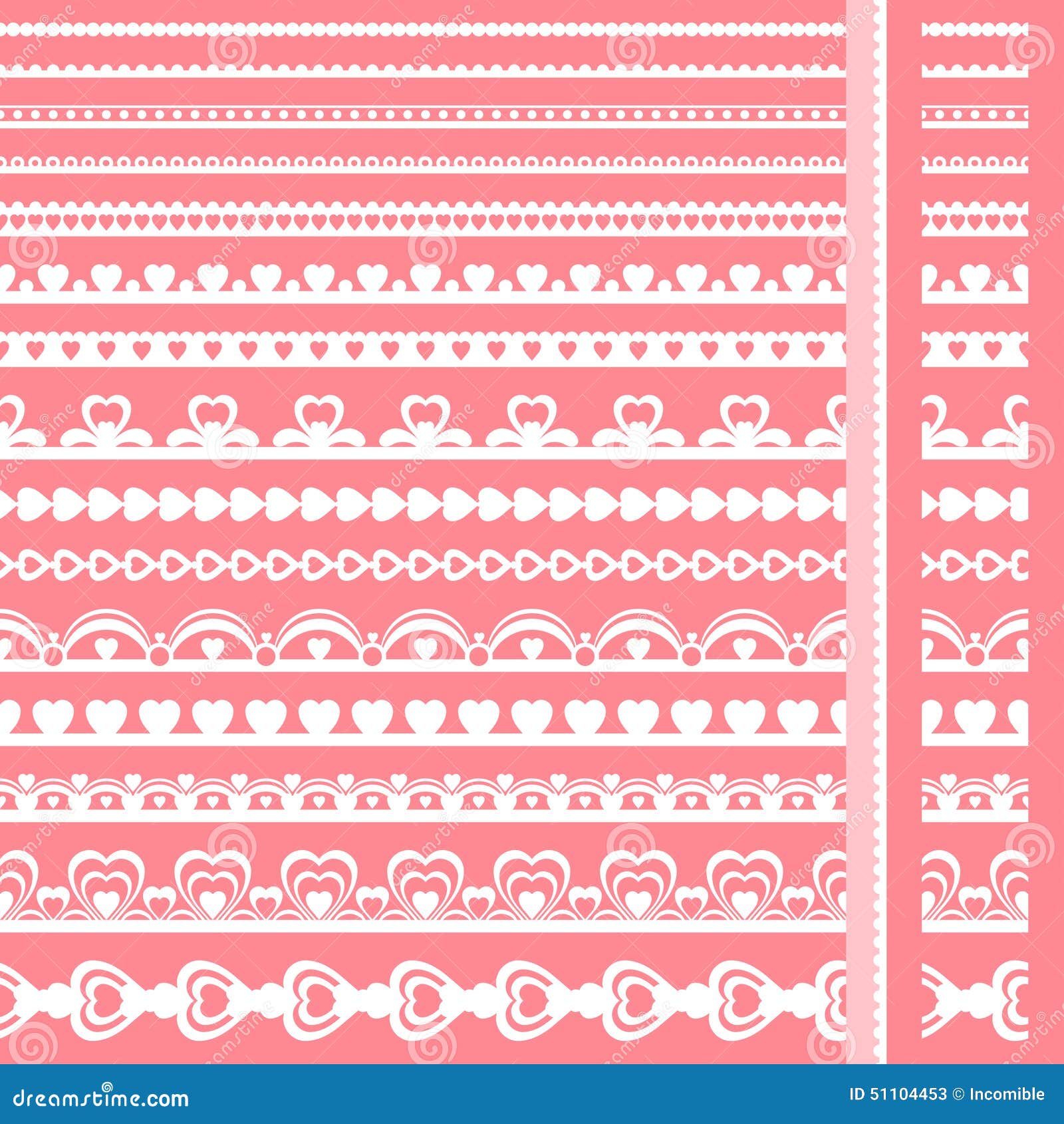 Set of Hand Drawn Lace Paper Punch Borders Stock Vector - Illustration ...