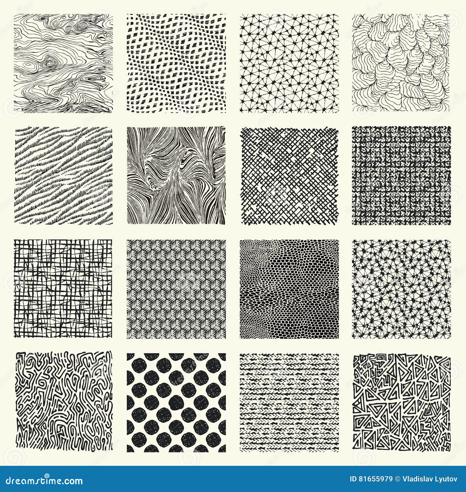 Set of Hand Drawn Marker and Ink Patterns Stock Vector - Illustration ...