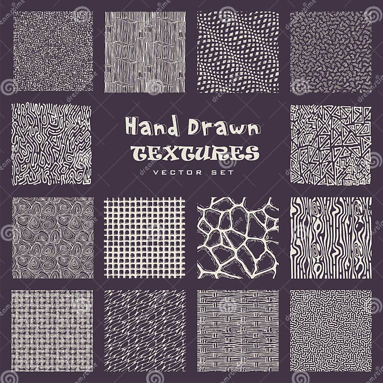 Set of Hand Drawn Marker and Ink Patterns Stock Vector - Illustration ...