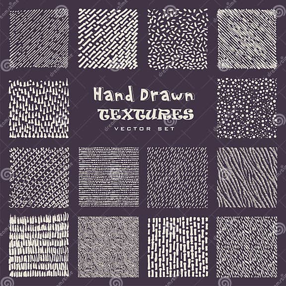 Set of Hand Drawn Marker and Ink Patterns Stock Vector - Illustration ...