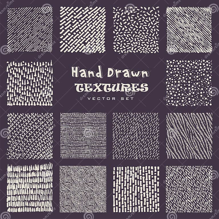 Set of Hand Drawn Marker and Ink Patterns Stock Vector - Illustration ...