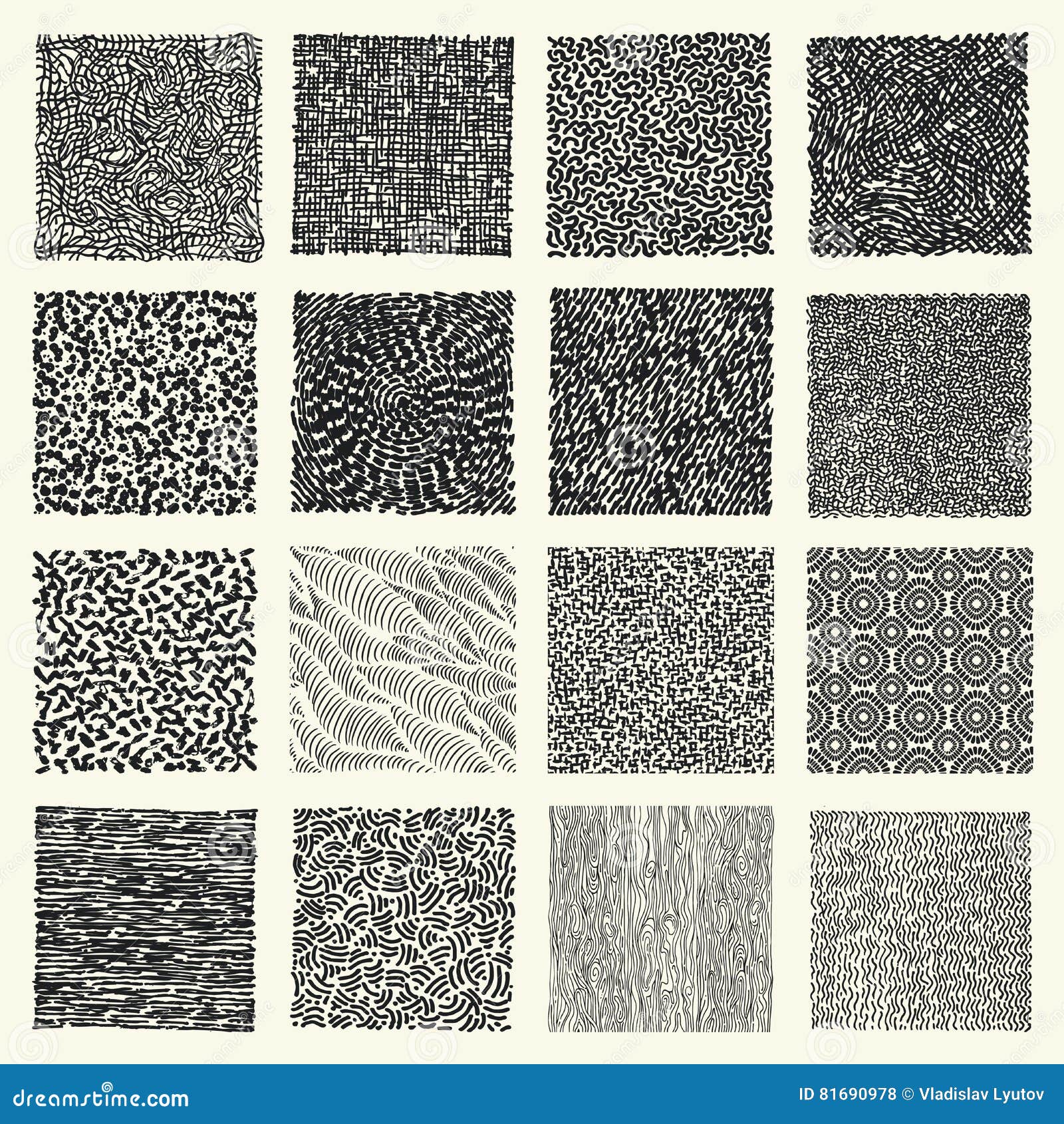 Set of Hand Drawn Marker and Ink Patterns Stock Vector - Illustration ...