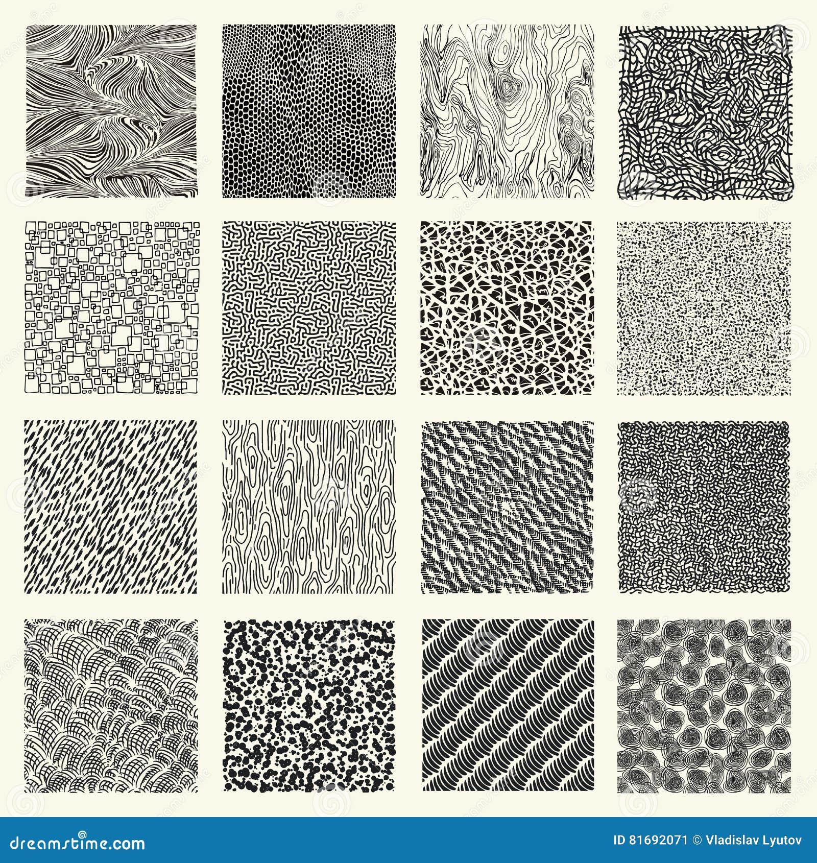 Set of Hand Drawn Marker and Ink Patterns Stock Vector - Illustration ...