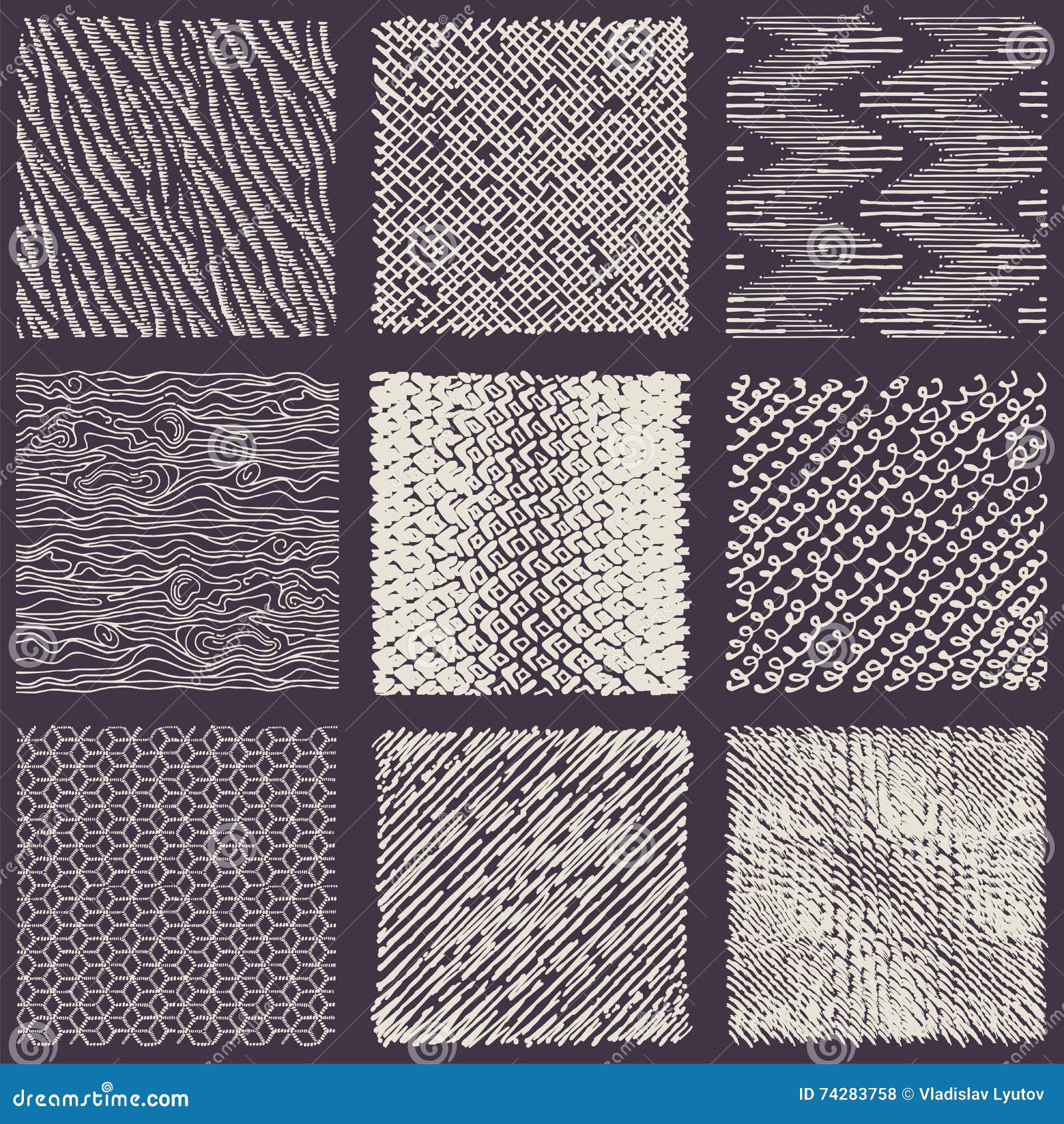 Set of Hand Drawn Marker and Ink Patterns Stock Vector - Illustration ...