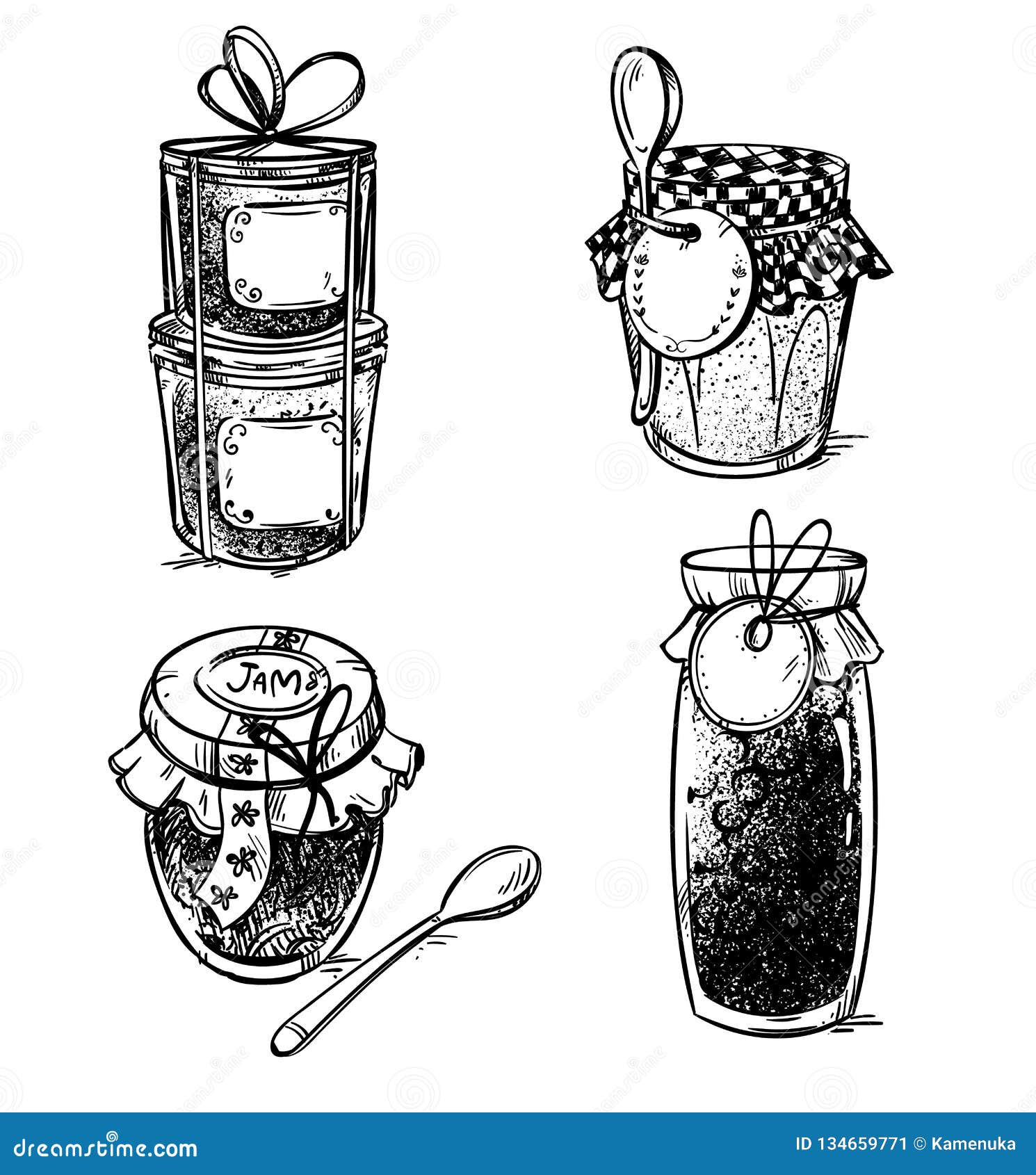 Set of Hand Drawn Mason Jars with Jam, Vector Illustration Stock Vector ... Set of Hand Drawn Mason Jars with Jam, Vector Illustration Stock Vector ...