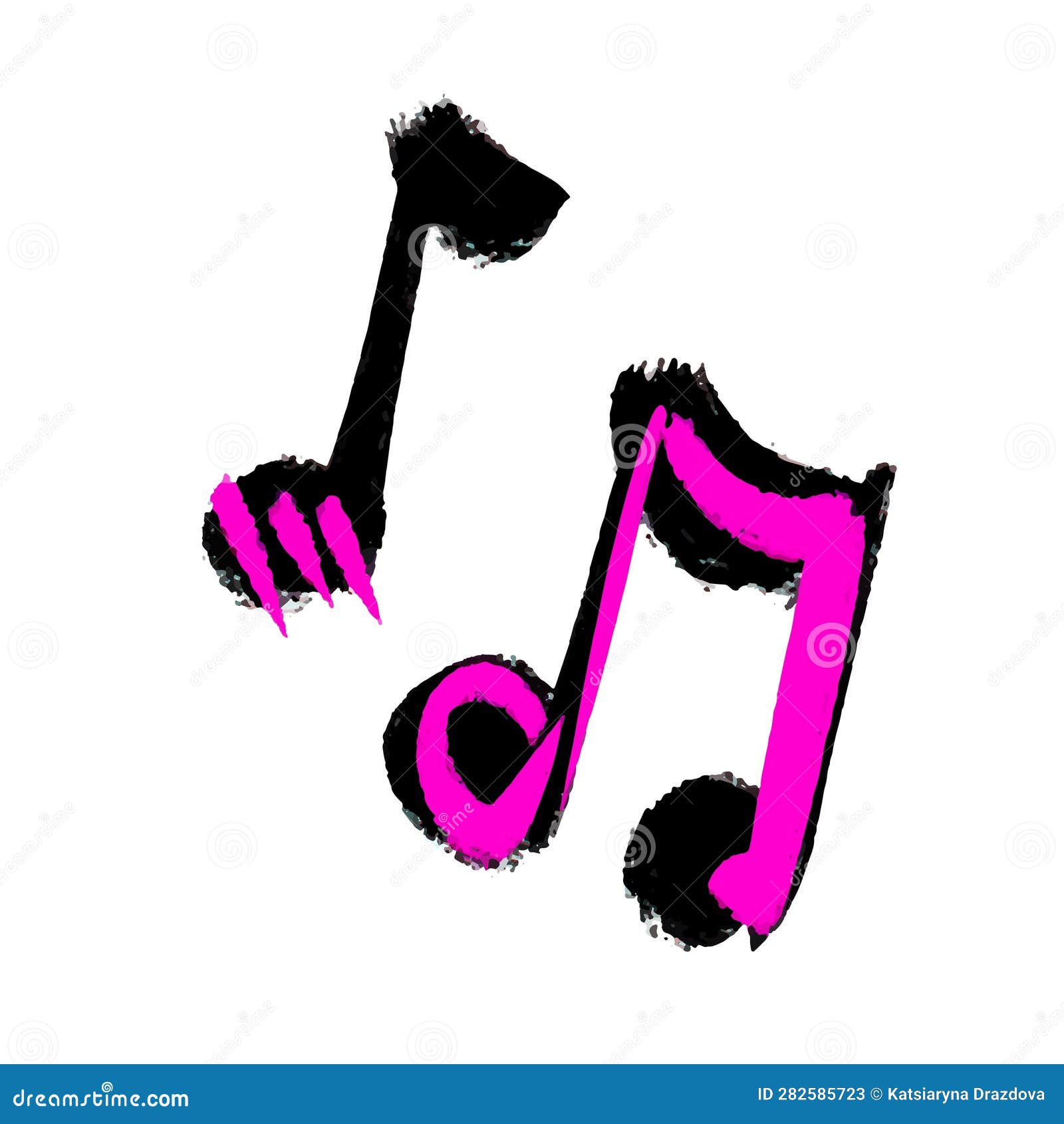 Set of Hand-drawn Music Notes. Vector Illustration on a White ...