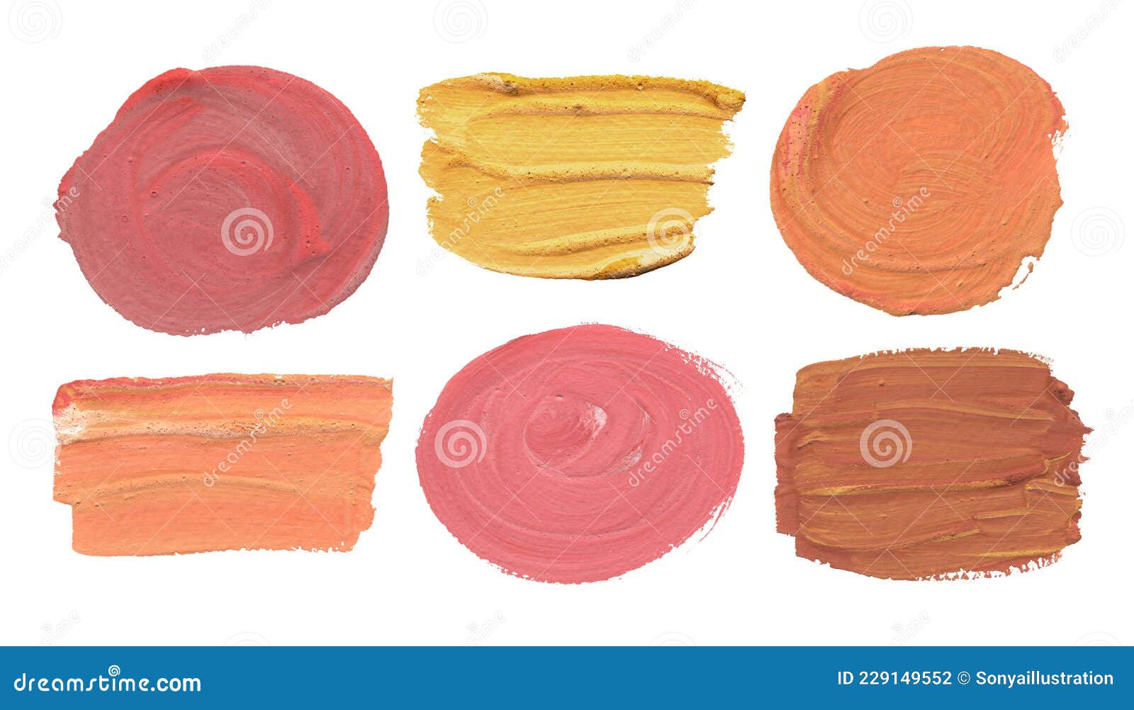 Set of Hand Drawn Paint Daubs Artistic Banners Stock Photo - Image of ...