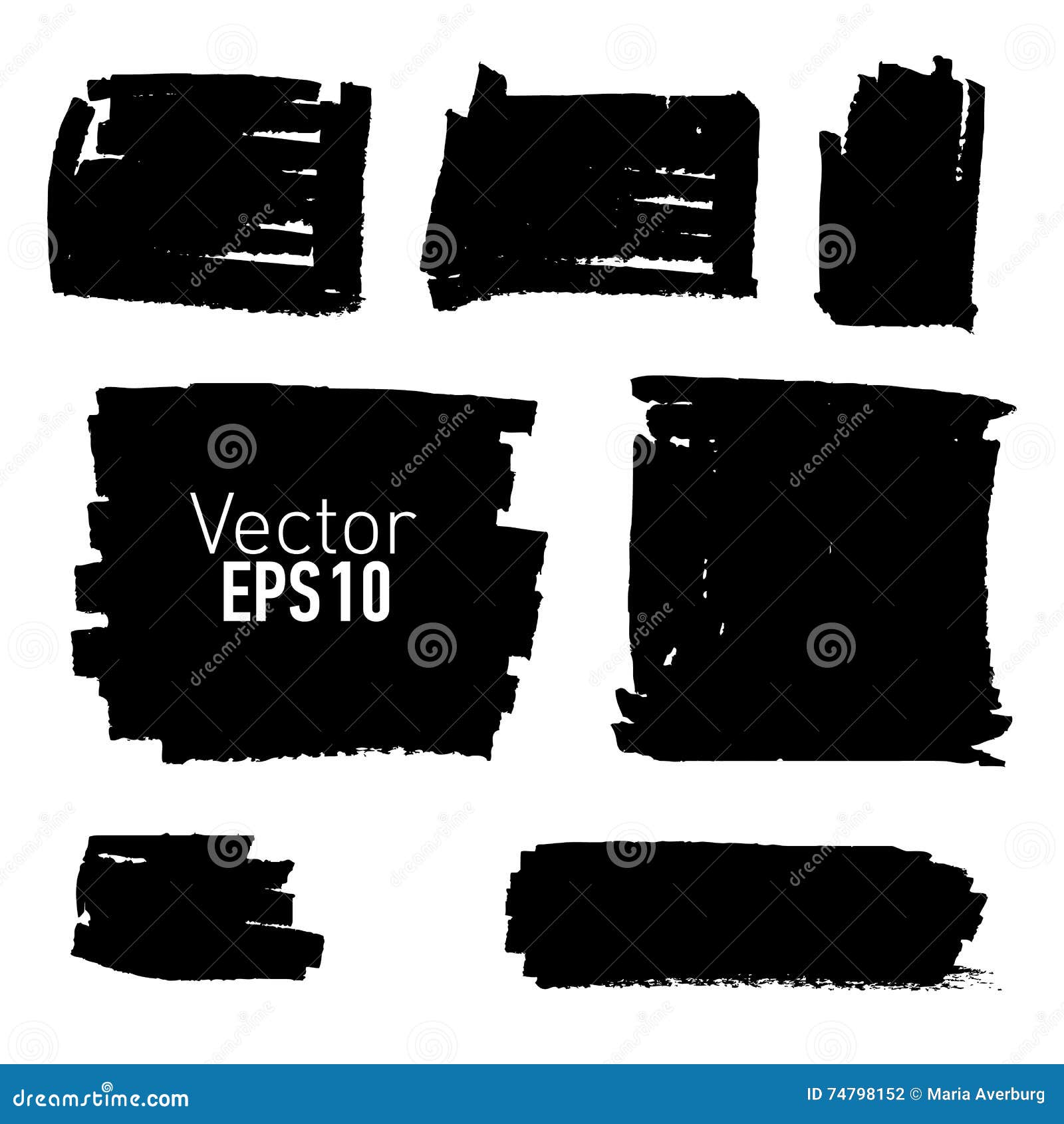 Set of Hand Drawn Paint Stains Stock Vector - Illustration of colour ...