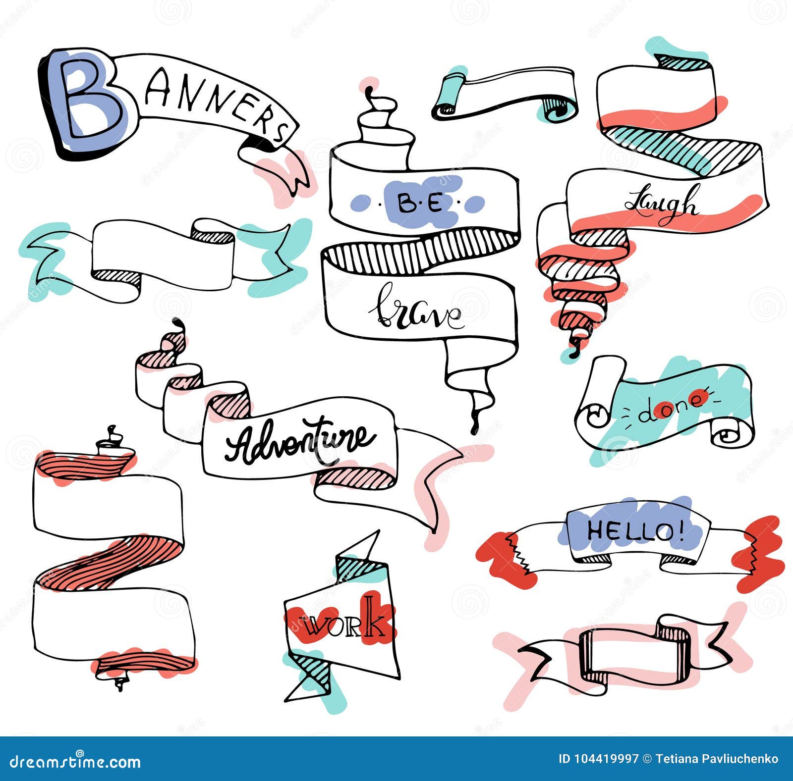 Set of Hand Drawn Paper Notes, Lists, in Vector Stock Vector ...